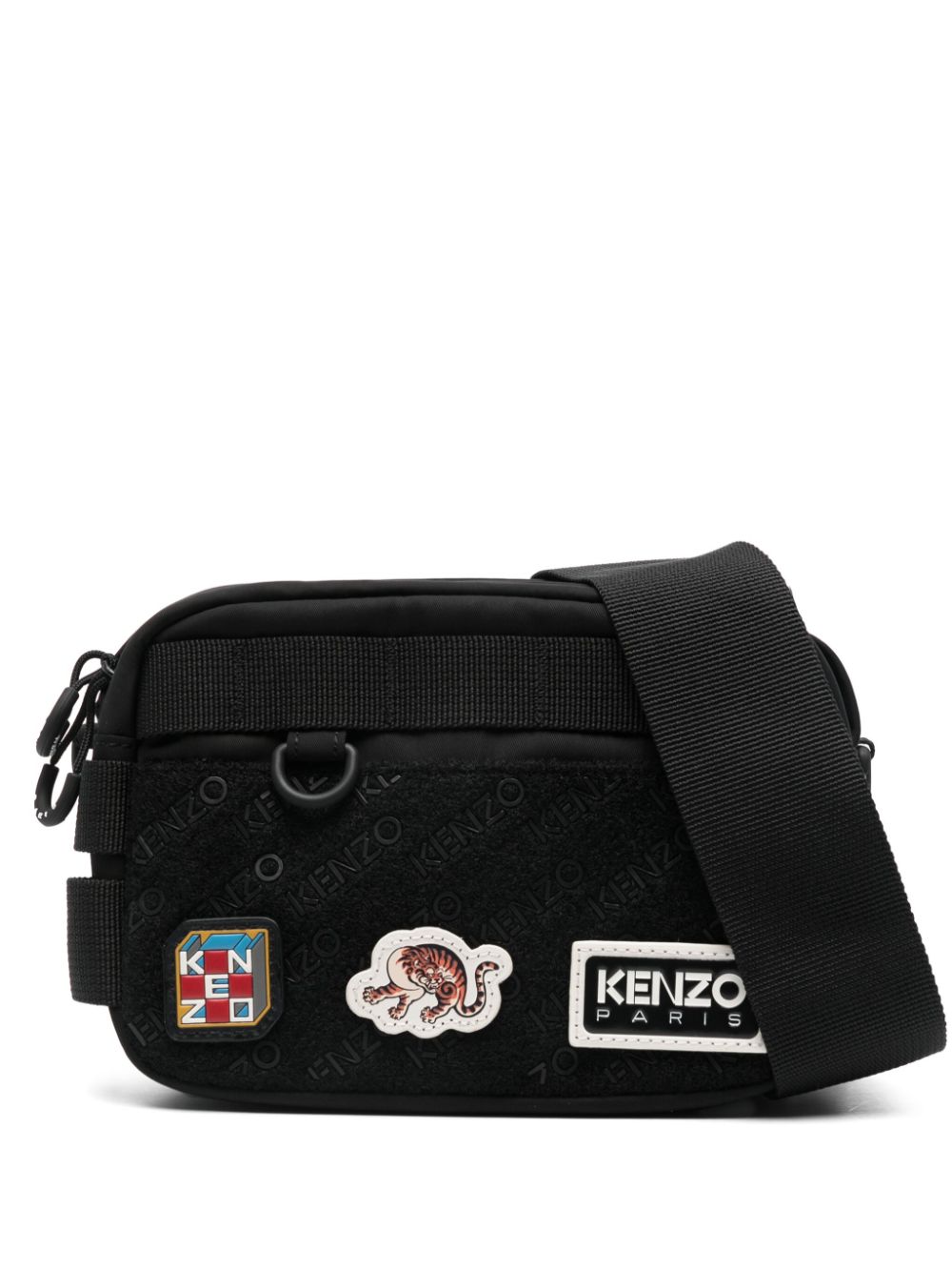 Kenzo Jungle Messenger Bag In Black - 10% Off | Editorialist