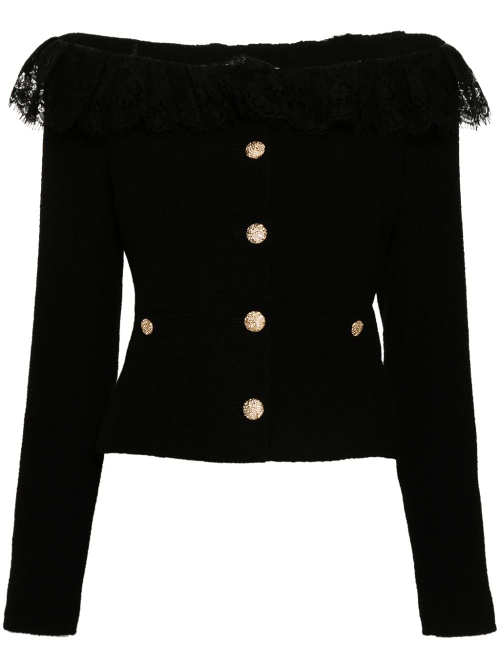 ALESSANDRA RICH Alessandra Rich Off-Shoulder Tweed Jacket