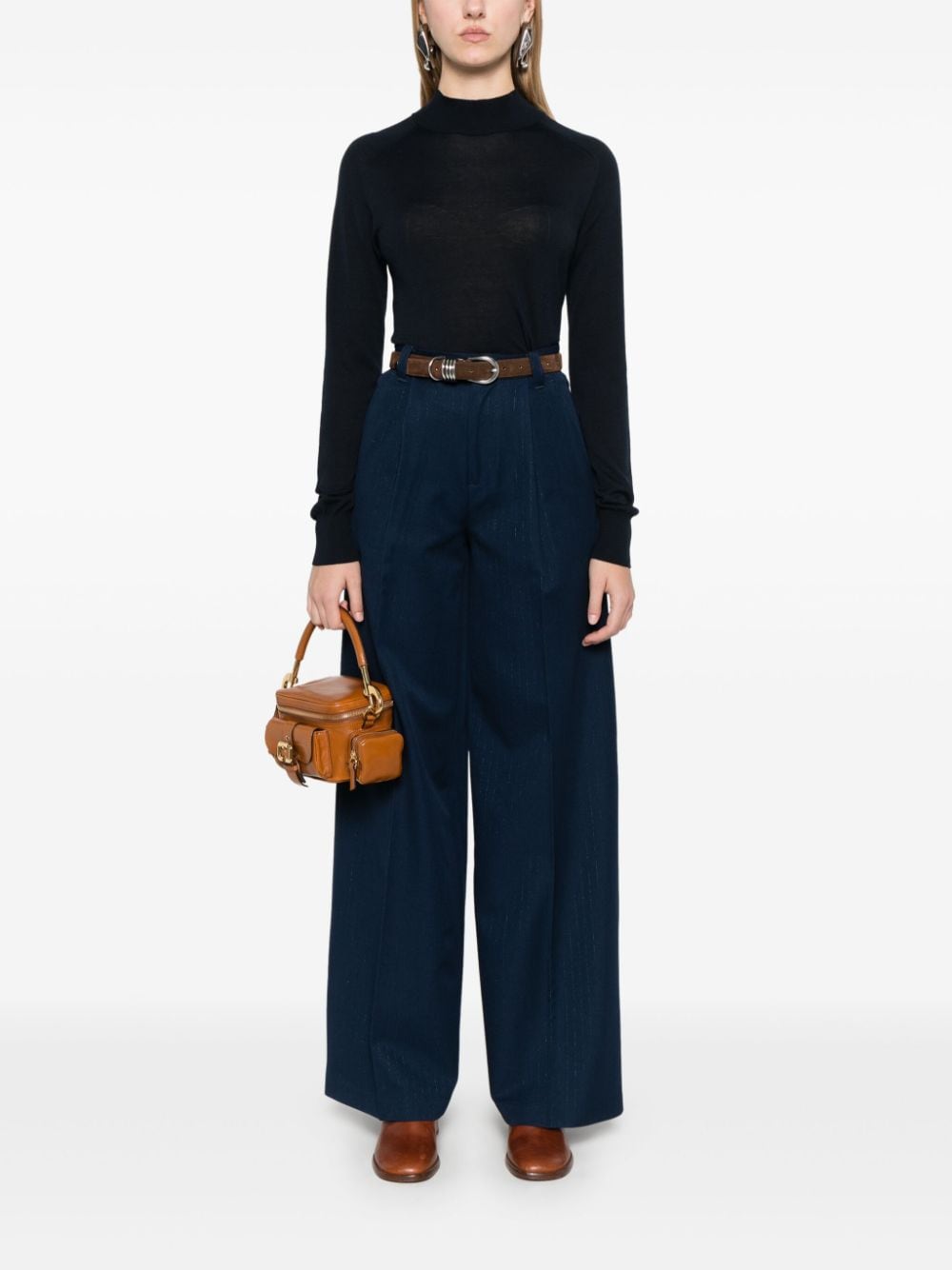 TWINSET TWINSET Pinstripe Wide-Leg Trousers