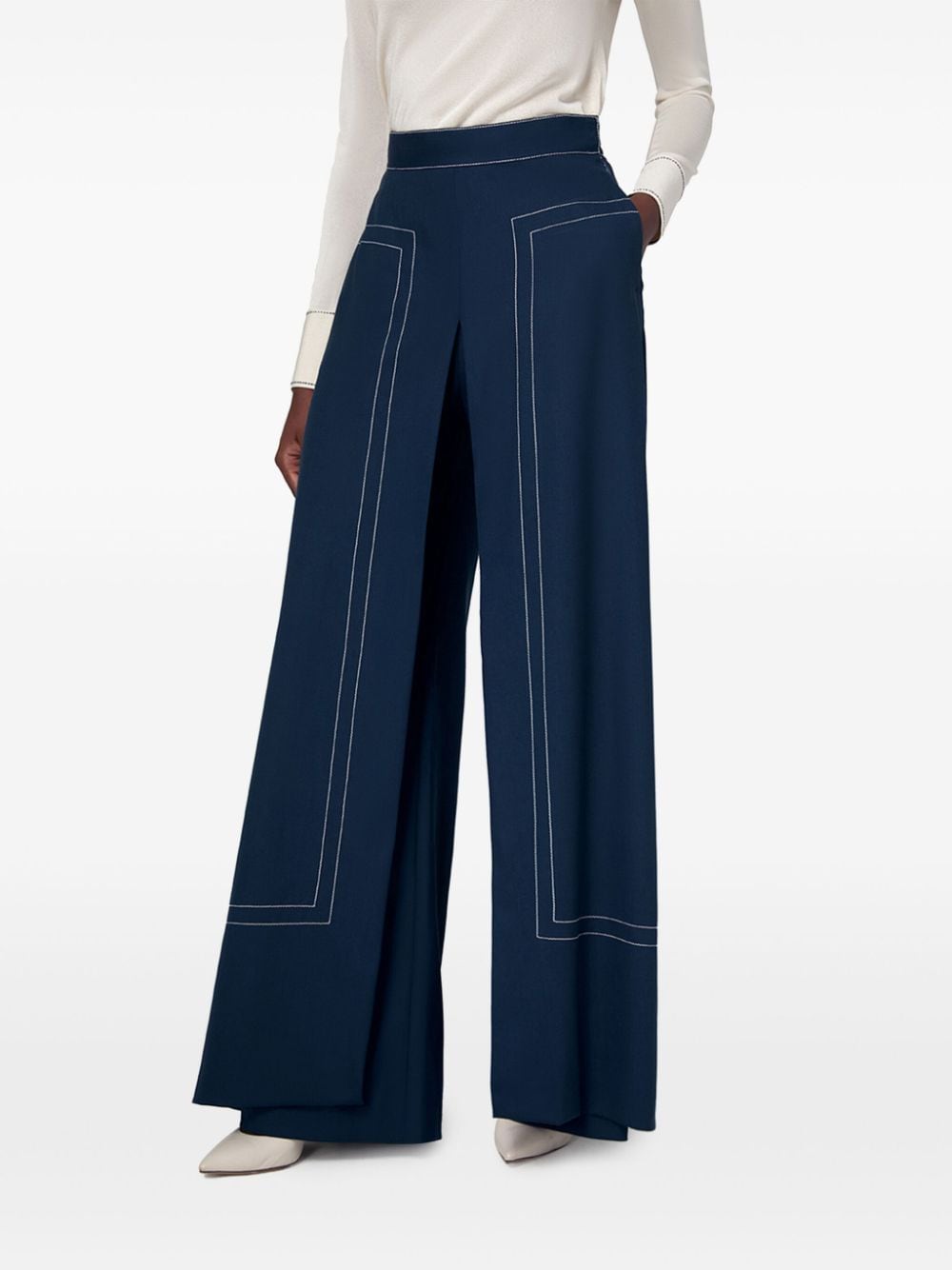 PORTS 1961 Ports 1961 Contrast-Stitching Trousers