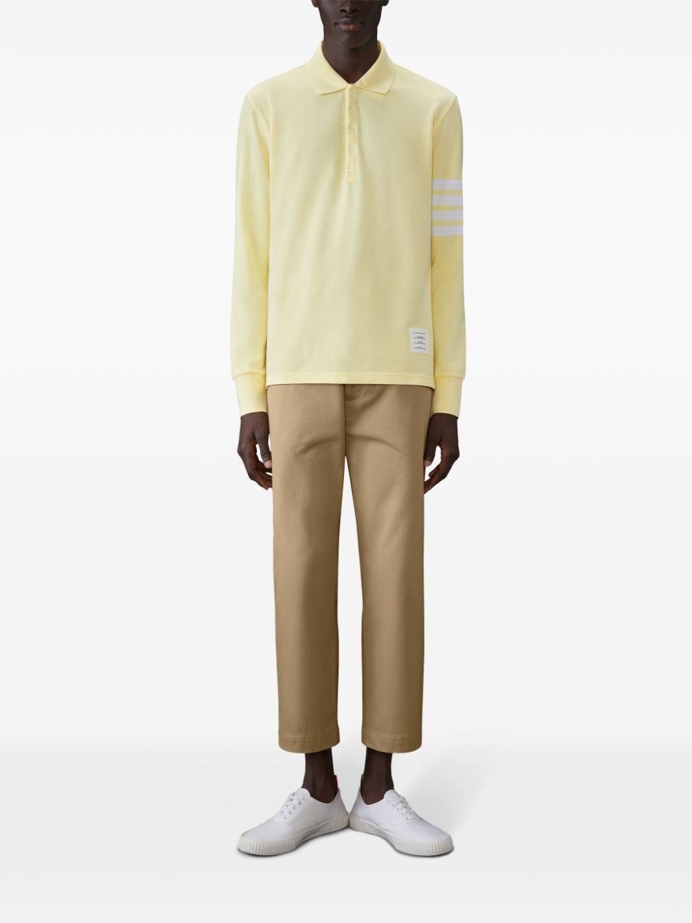 THOM BROWNE 4-bar long-sleeve polo shirt