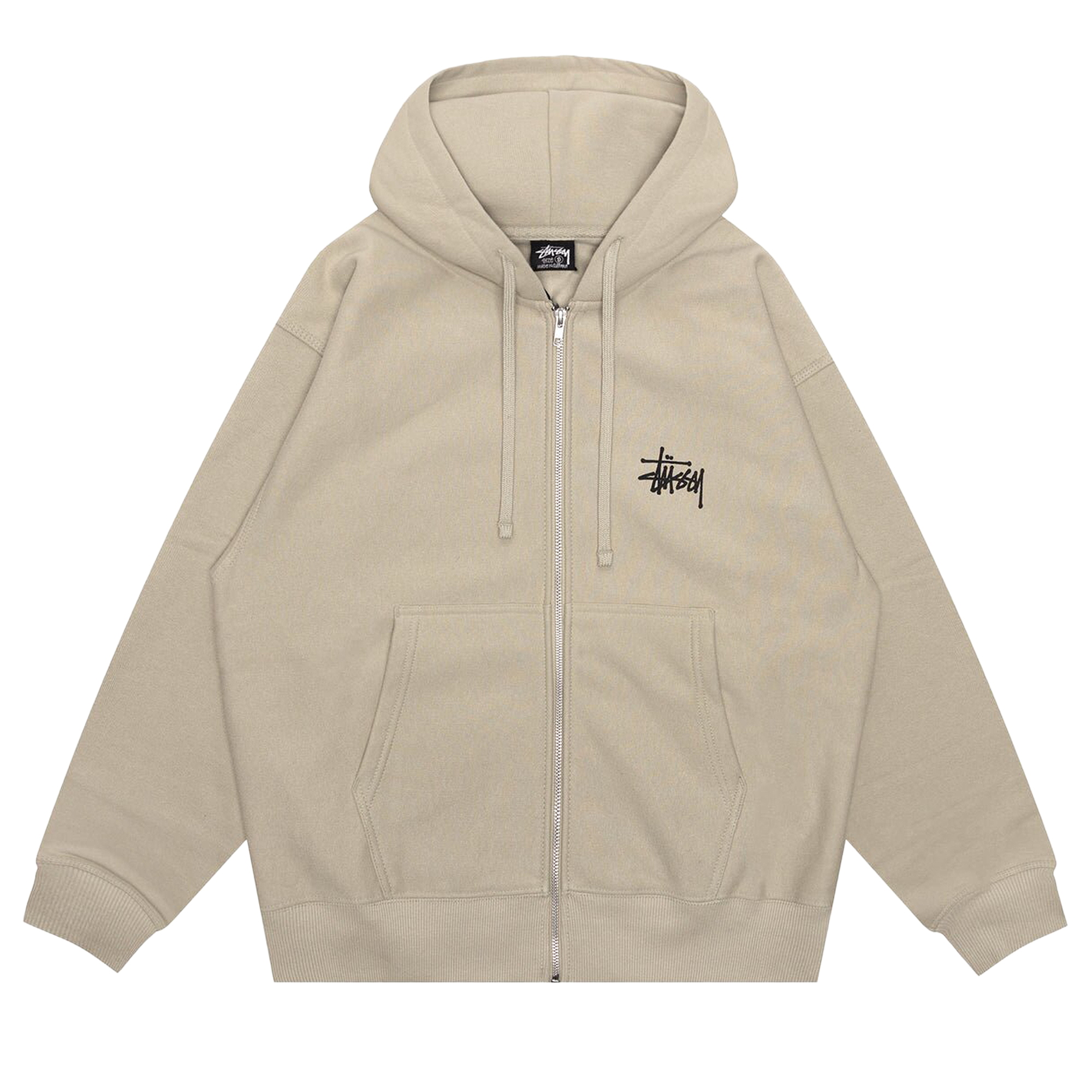 StüSsy Vertical Quilted Zip Hoodie - Tan | Editorialist