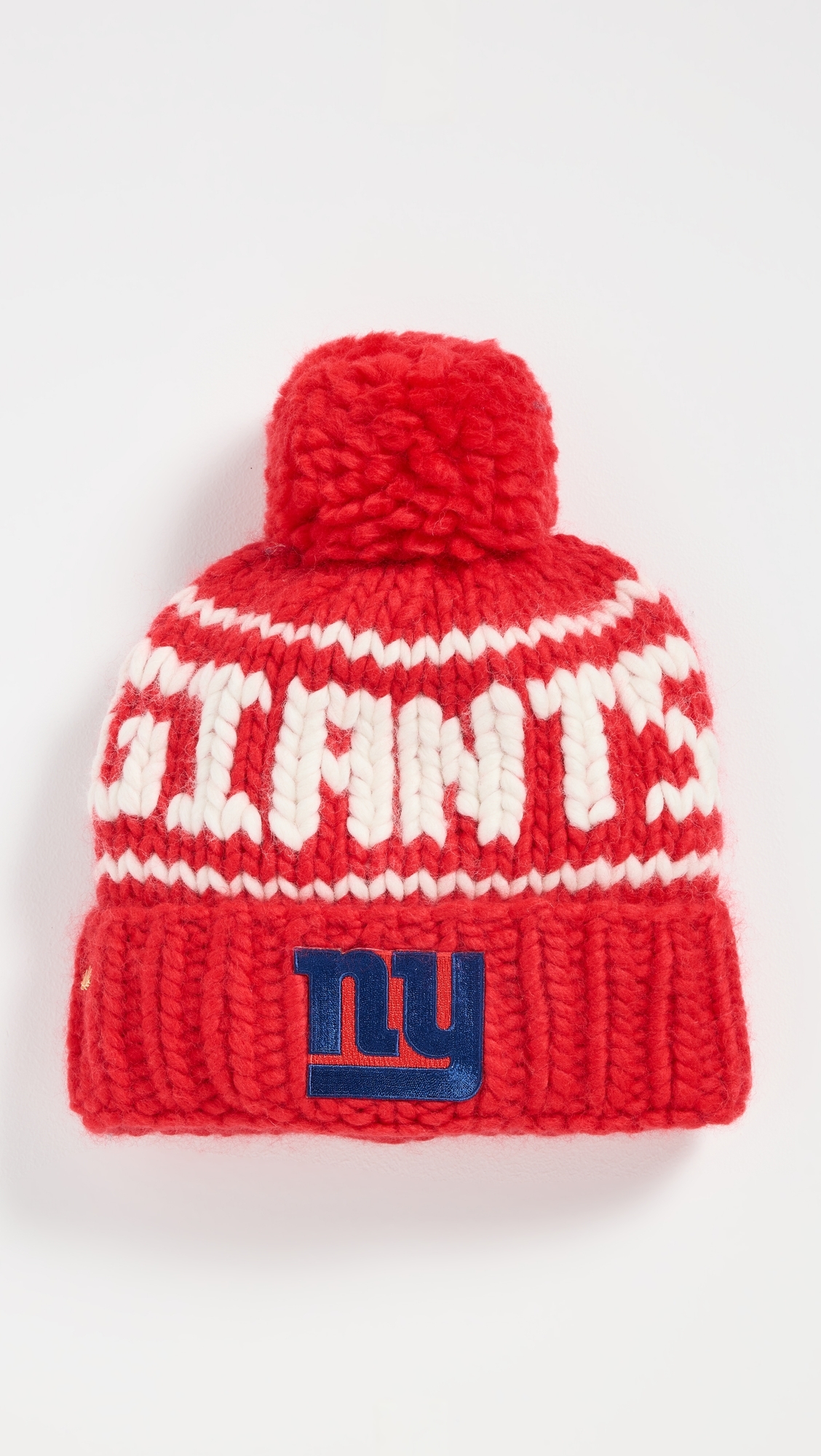 Lele Sadoughi Kansas City Chiefs Red, White & Black Knit Pom Beanie with Fur Lele Sadoughi NFL Wool Beanie | Anthropologie main image 4