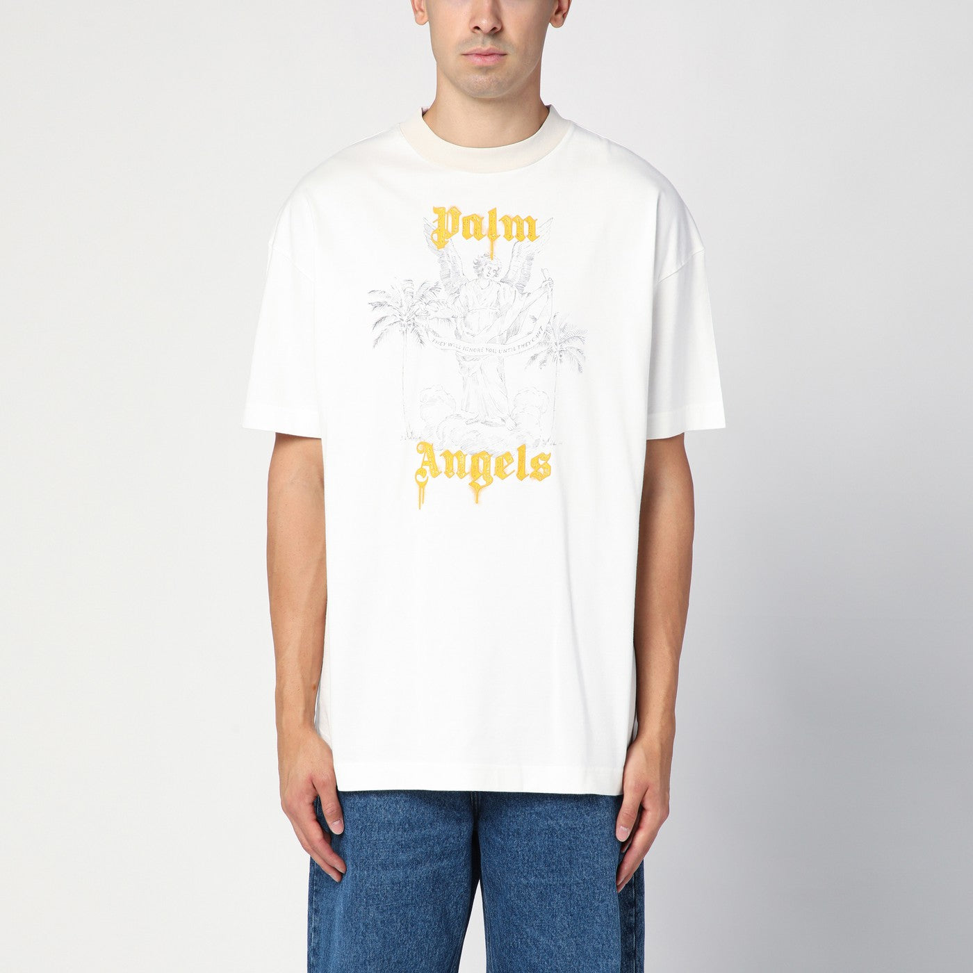 Palm Angels Off Angel Pencil T Shirt In White - 11% Off | Editorialist