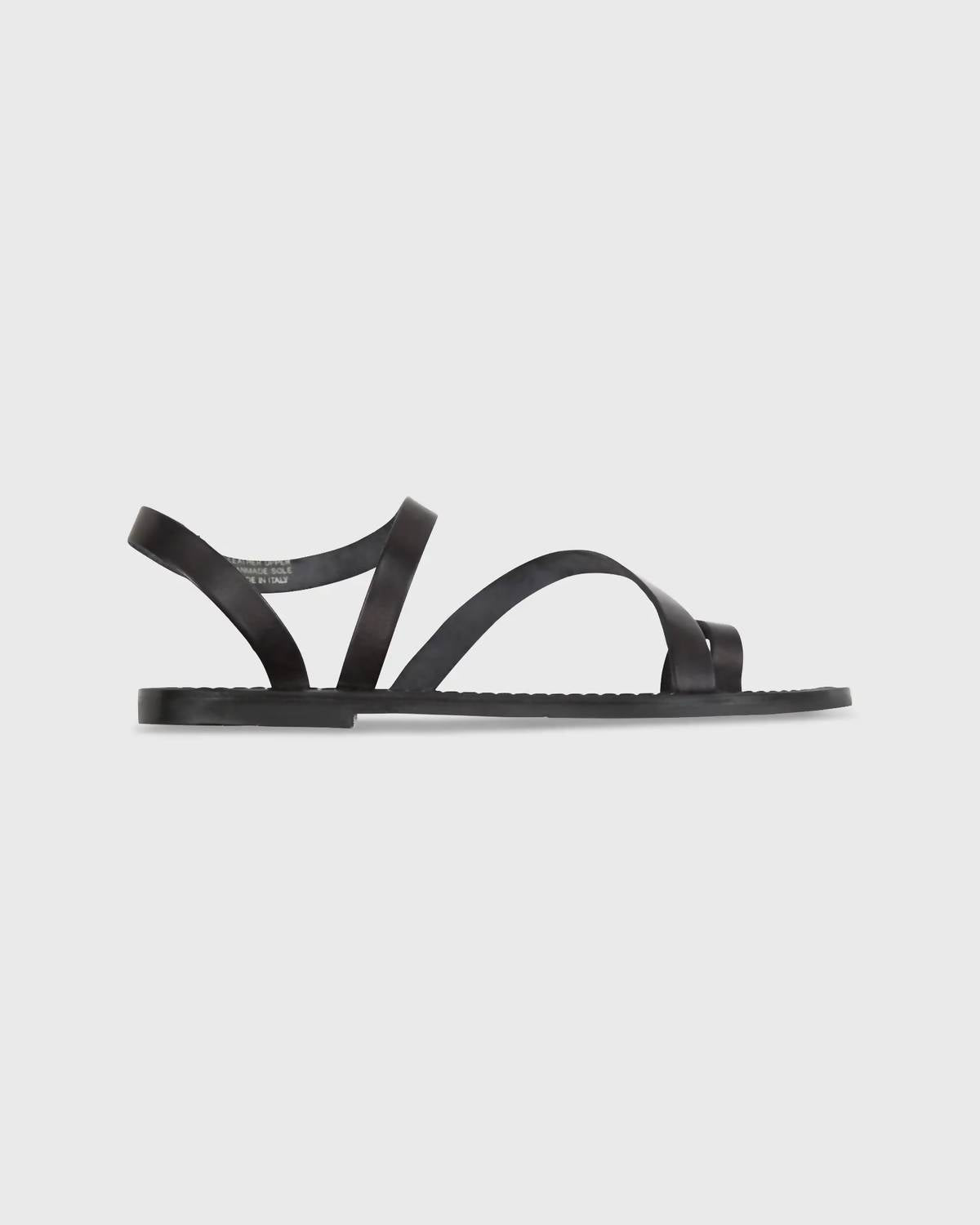 Ann Mashburn Diagonal Strap Sandal In Black 40% Off Editorialist