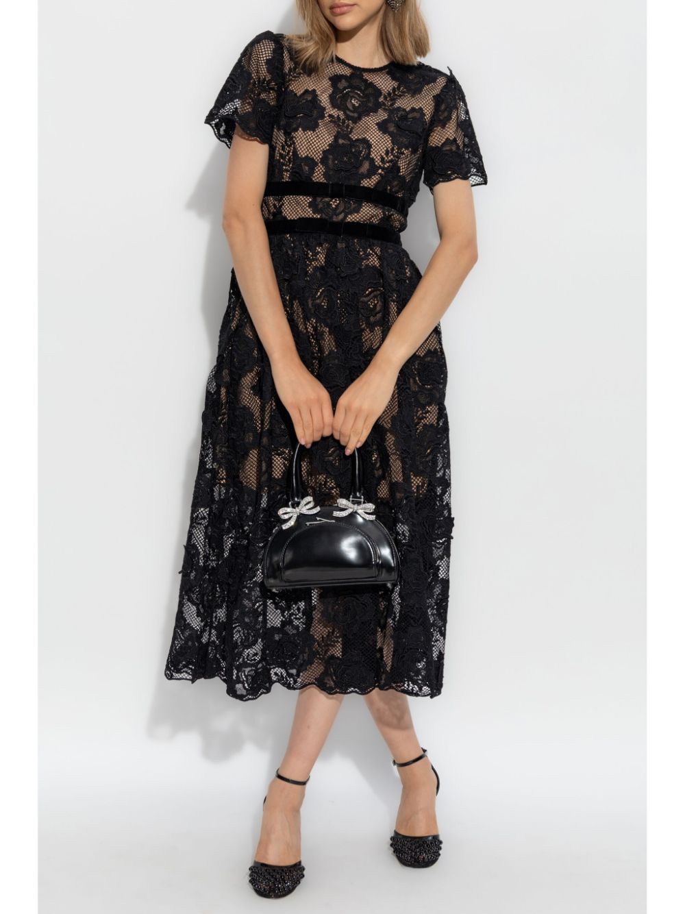 SELF-PORTRAIT Self-Portrait Lace Midi Dress