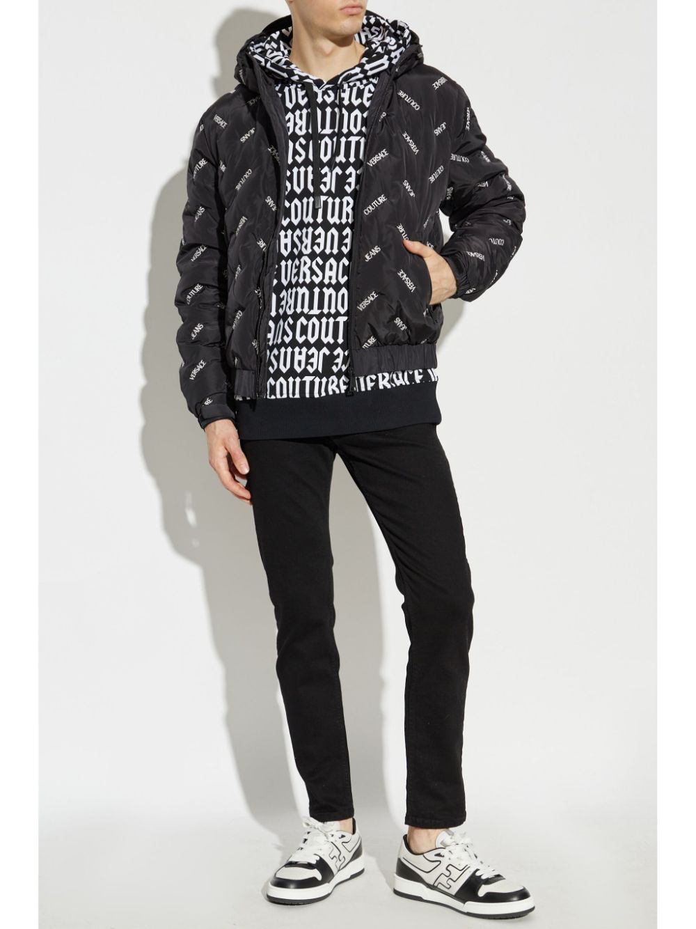 VERSACE Versace Jeans Couture Logo-Print Puffer Jacket