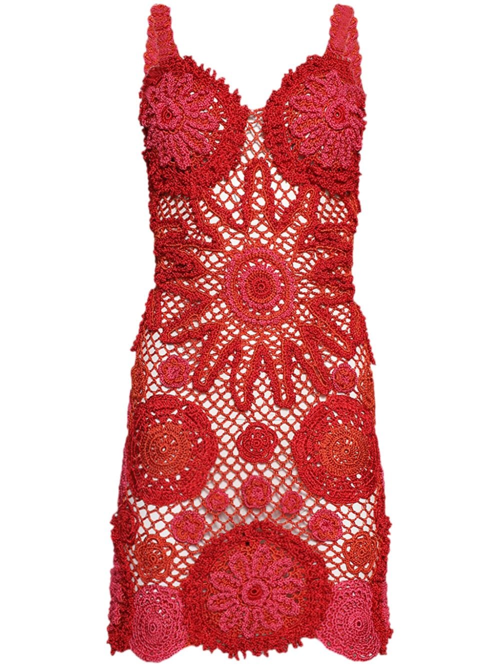 Andrea Almeida Crochet Knit Dress - Red | Editorialist