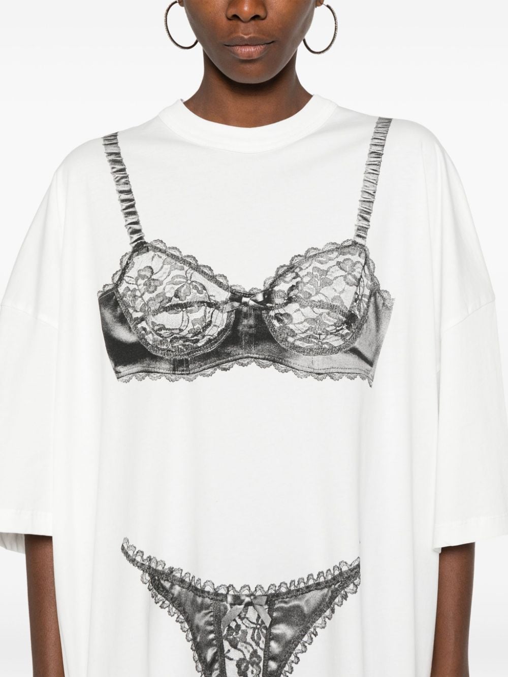 Vaquera Lingerie-Print T-Shirt In White - 44% Off | Editorialist