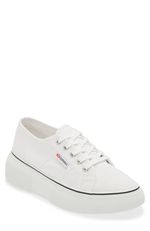 Superga 2287 Bubble Line Platform Wedge Sneaker In White-Black - 30% ...