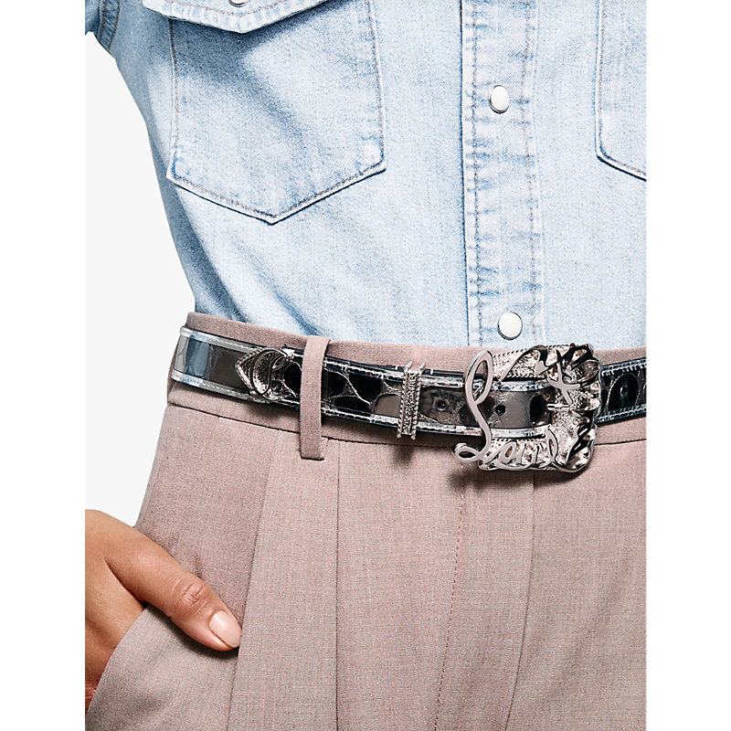 Women\'s Christian Louboutin GIDDY logo buckle belt size 80 cm/30 inches Christian Louboutin Giddy Leather Belt - Belts - Compare  main image 4
