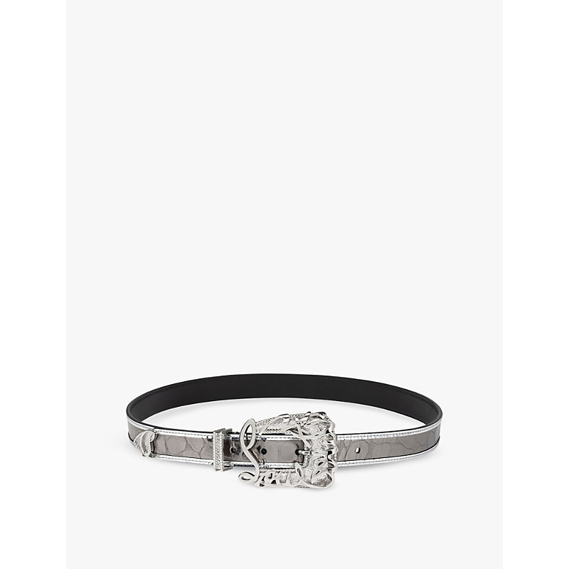 Women\'s Christian Louboutin GIDDY logo buckle belt . Size 89cm/30 inches Christian Louboutin Giddy Belt in Embossed Leather - Belts  main image 4