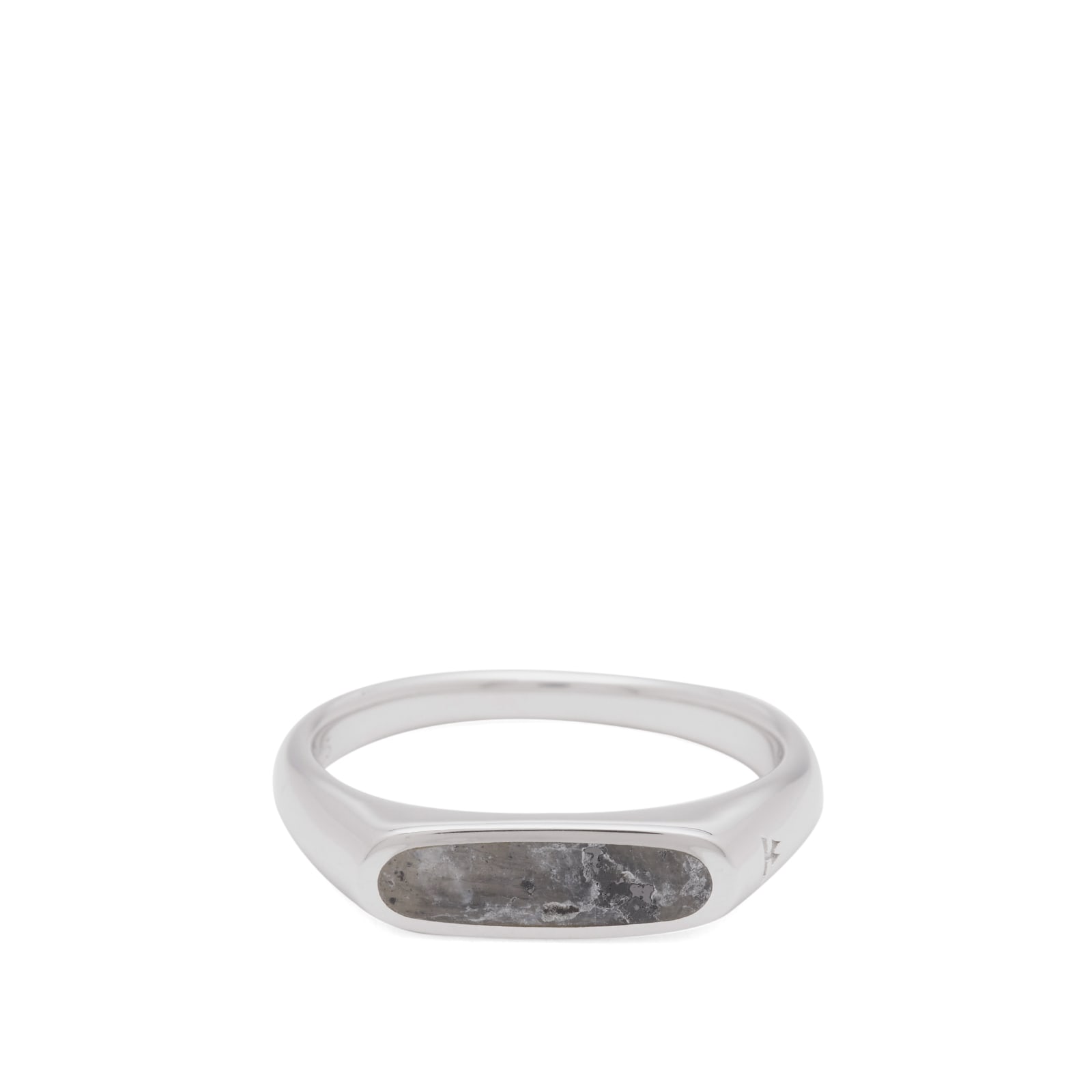 Tom Wood Mario Ring In Sterling Silver/Larvikite - 55% Off