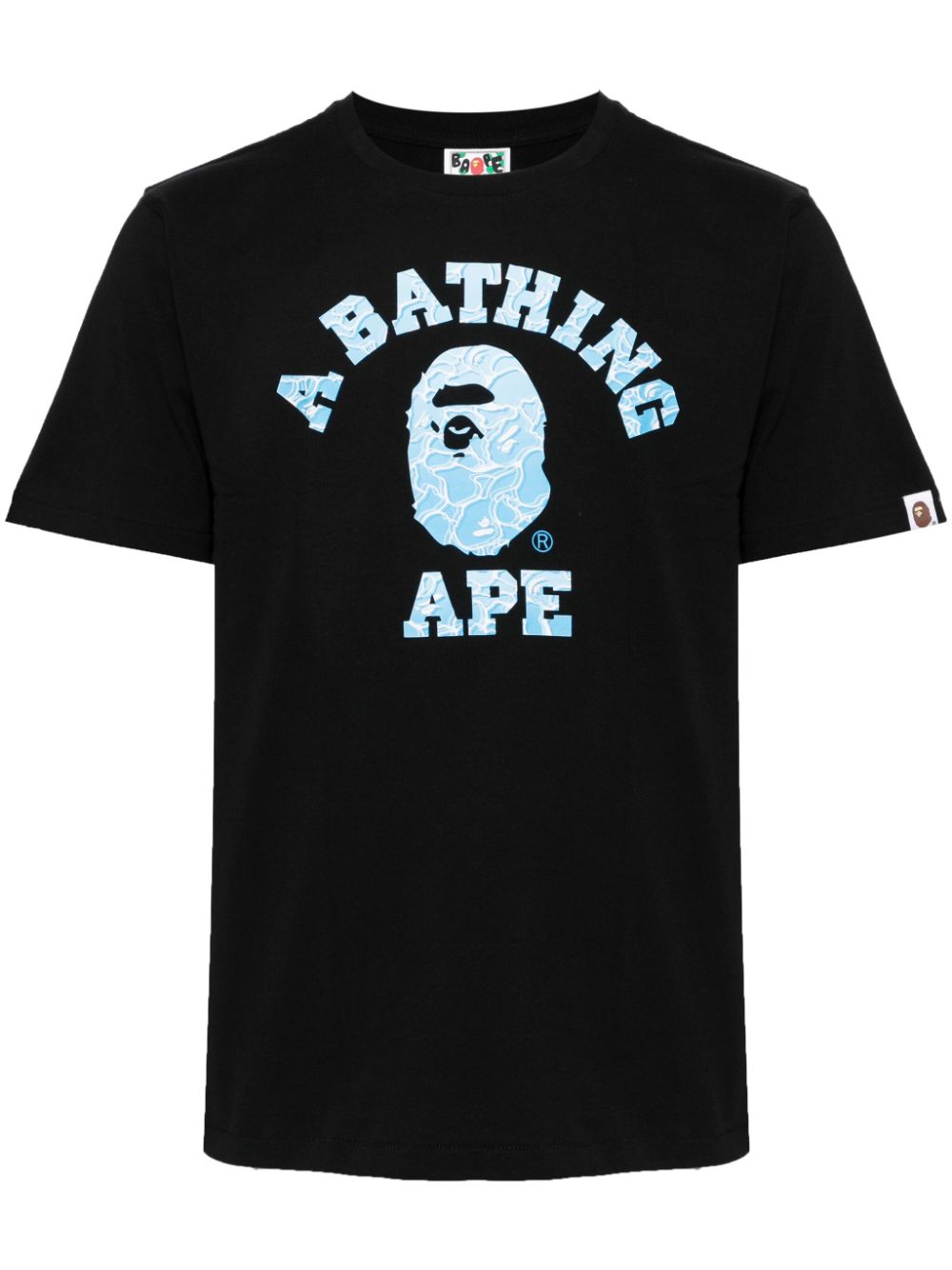A BATHING APE A BATHING APE Logo-Print Elasticated-Waist Track Shorts