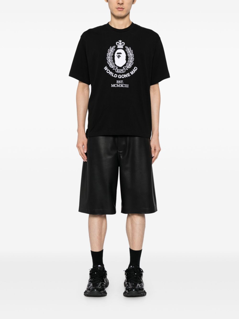 A BATHING APE embroidered logo t-shirt