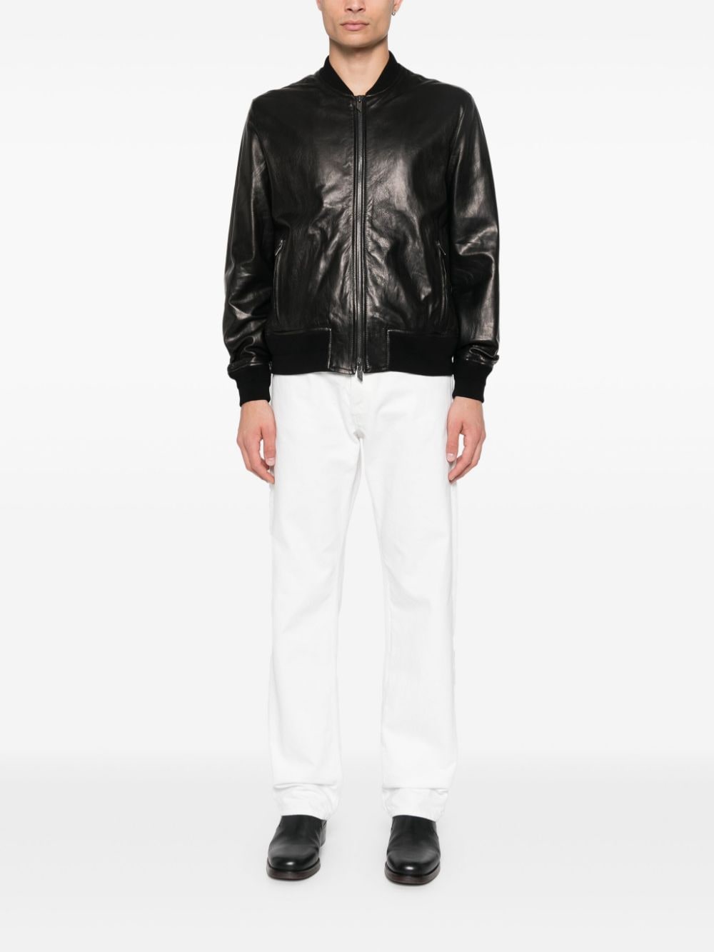 SALVATORE SANTORO Salvatore Santoro Leather Bomber Jacket