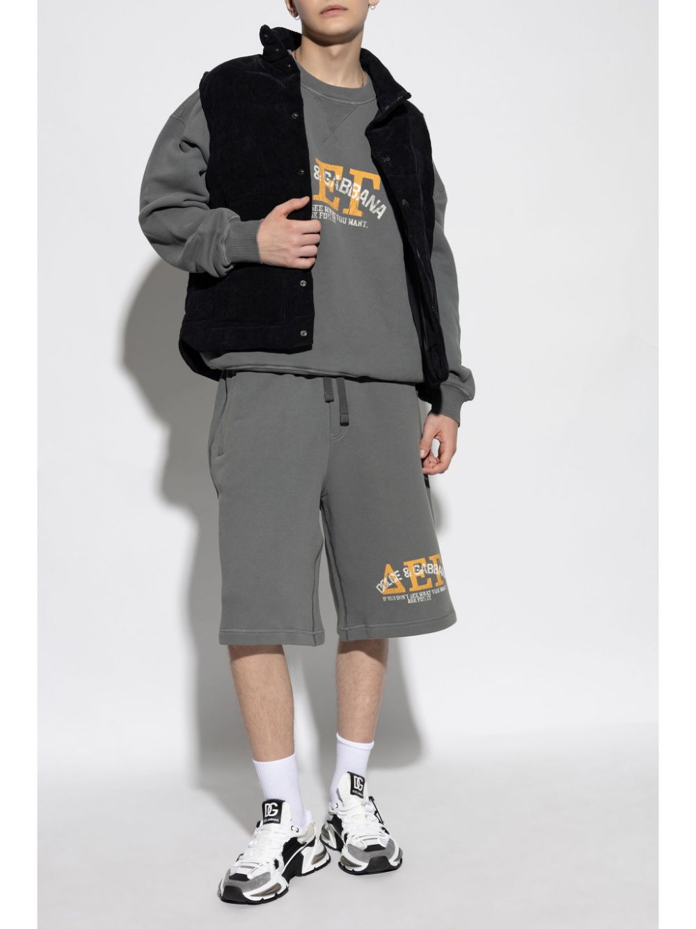 DOLCE & GABBANA Dolce & Gabbana Logo-Print Track Shorts