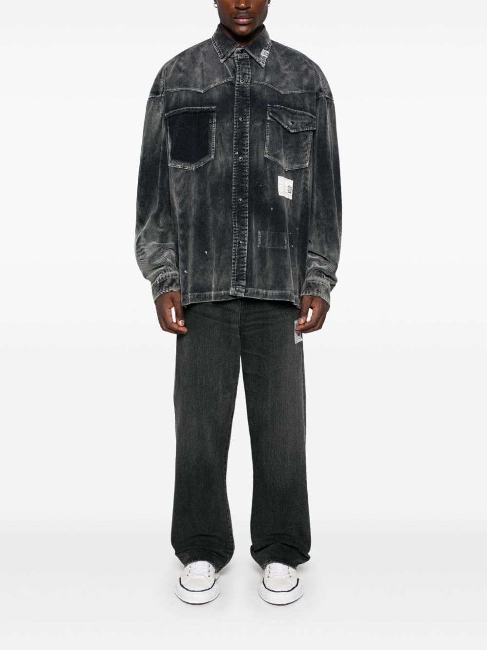 MIHARA YASUHIRO distressed-finish corduroy shirt