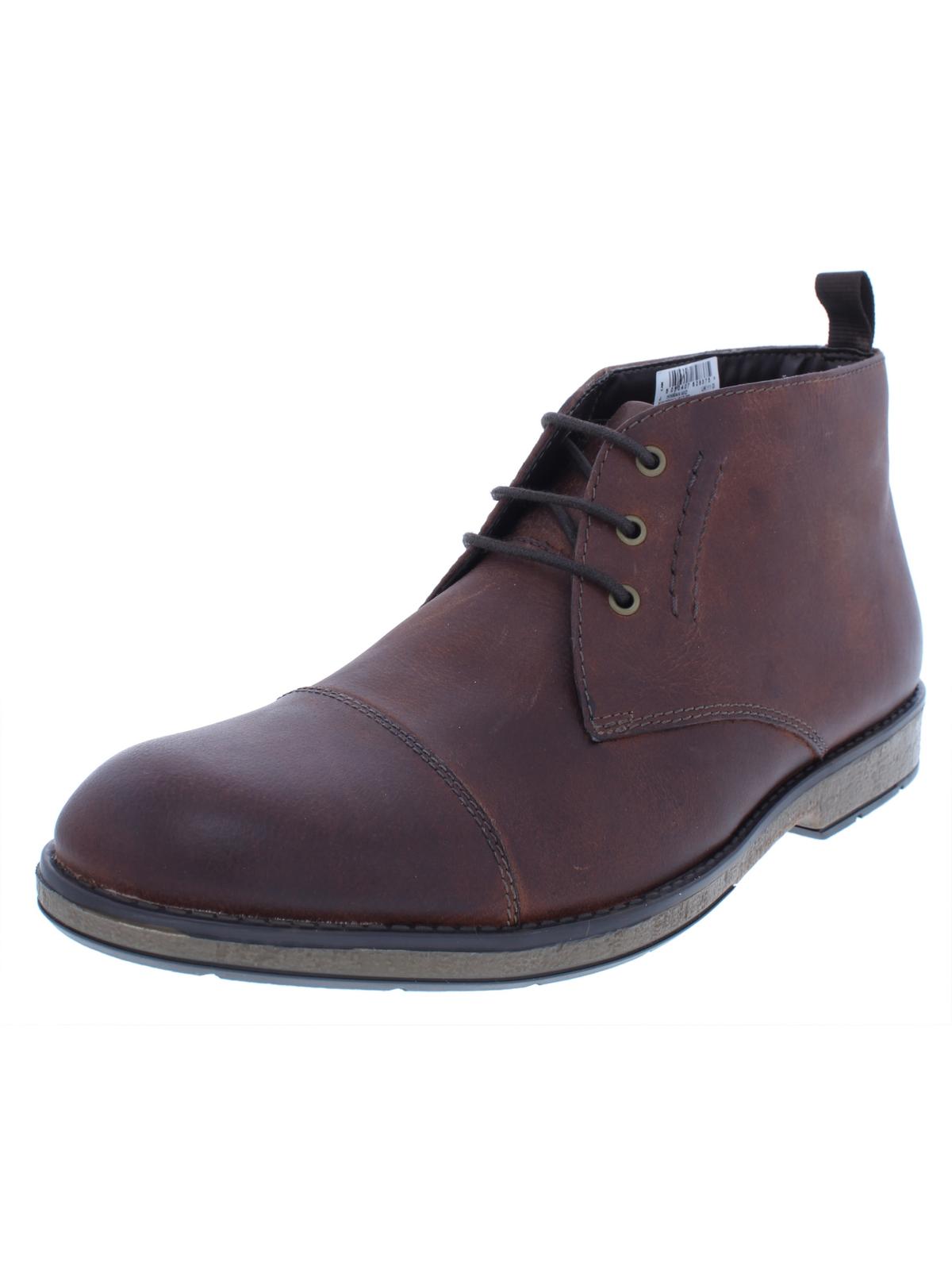 Clarks Hinman Mid Leather Ankle Chukka Boots In Black - 35  display picture 2