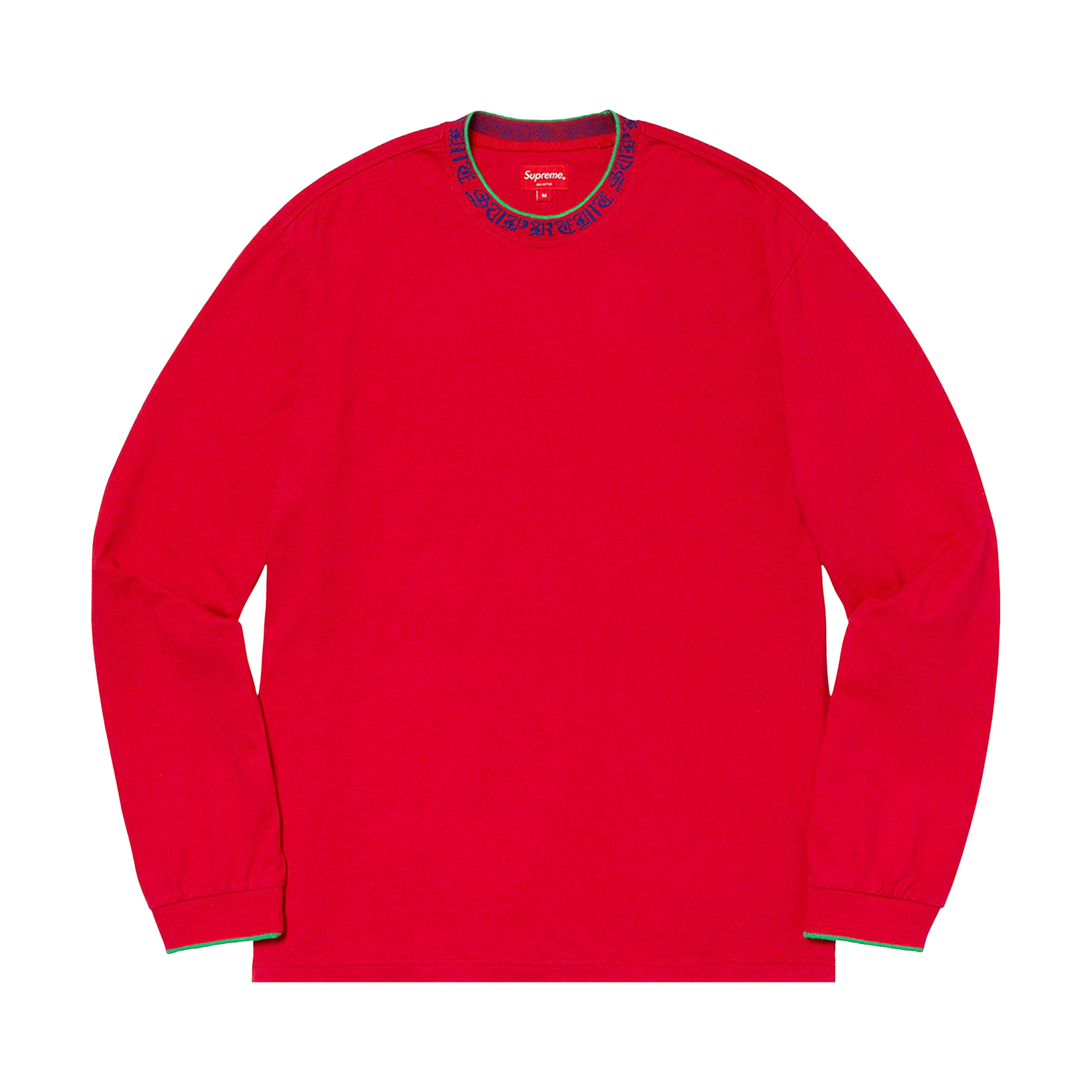 Supreme Old English Collar Logo Long-Sleeve Top - Red | Editorialist