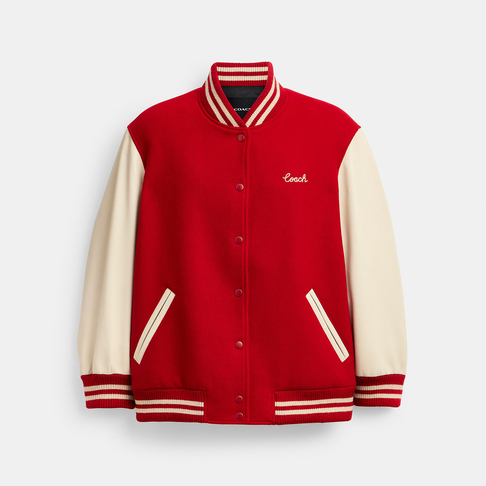 Coach Varsity Jacket In Red - 50% Off | Editorialist