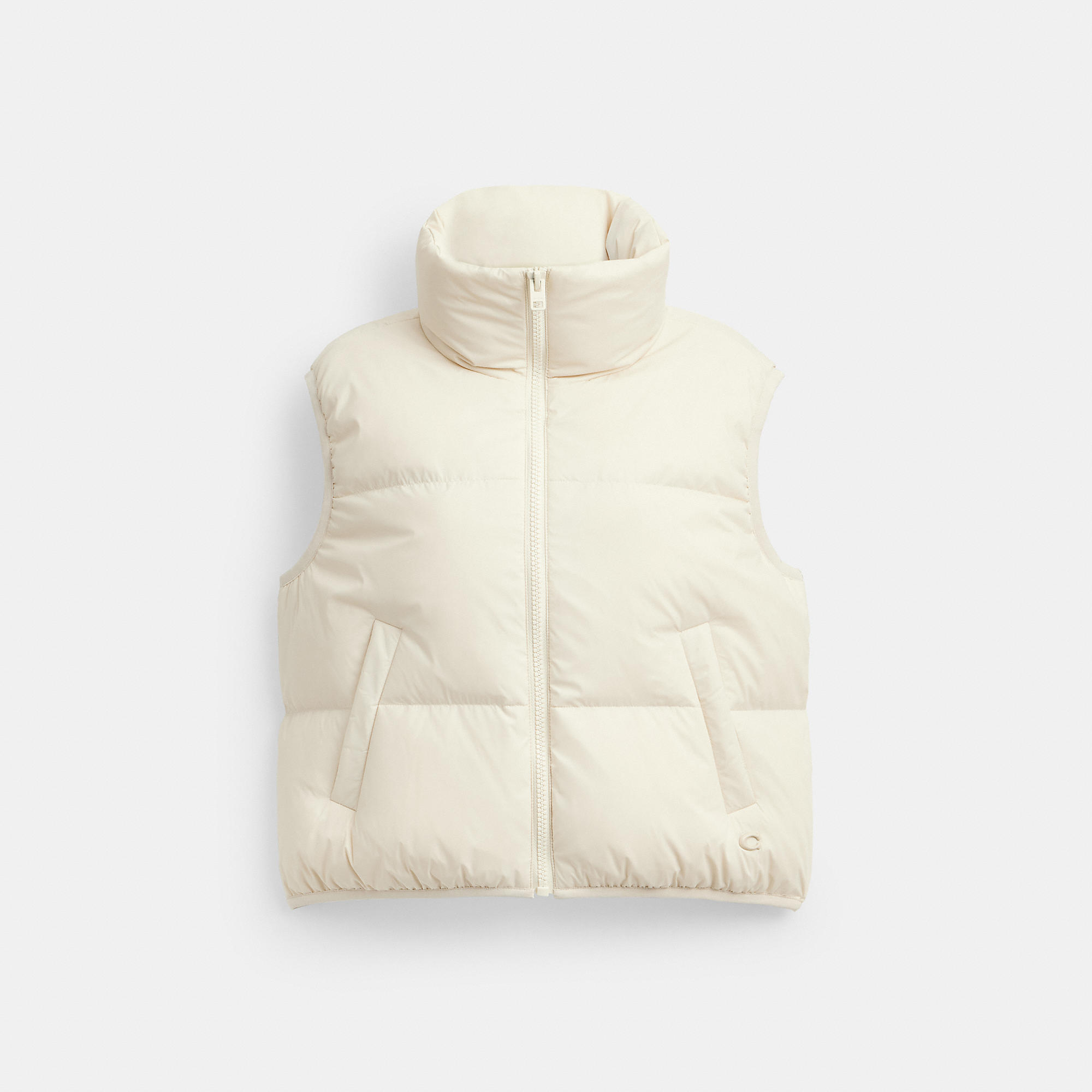 Buy COACH Puffer Vest In Recycled Polyamide - Cream At 50% Off