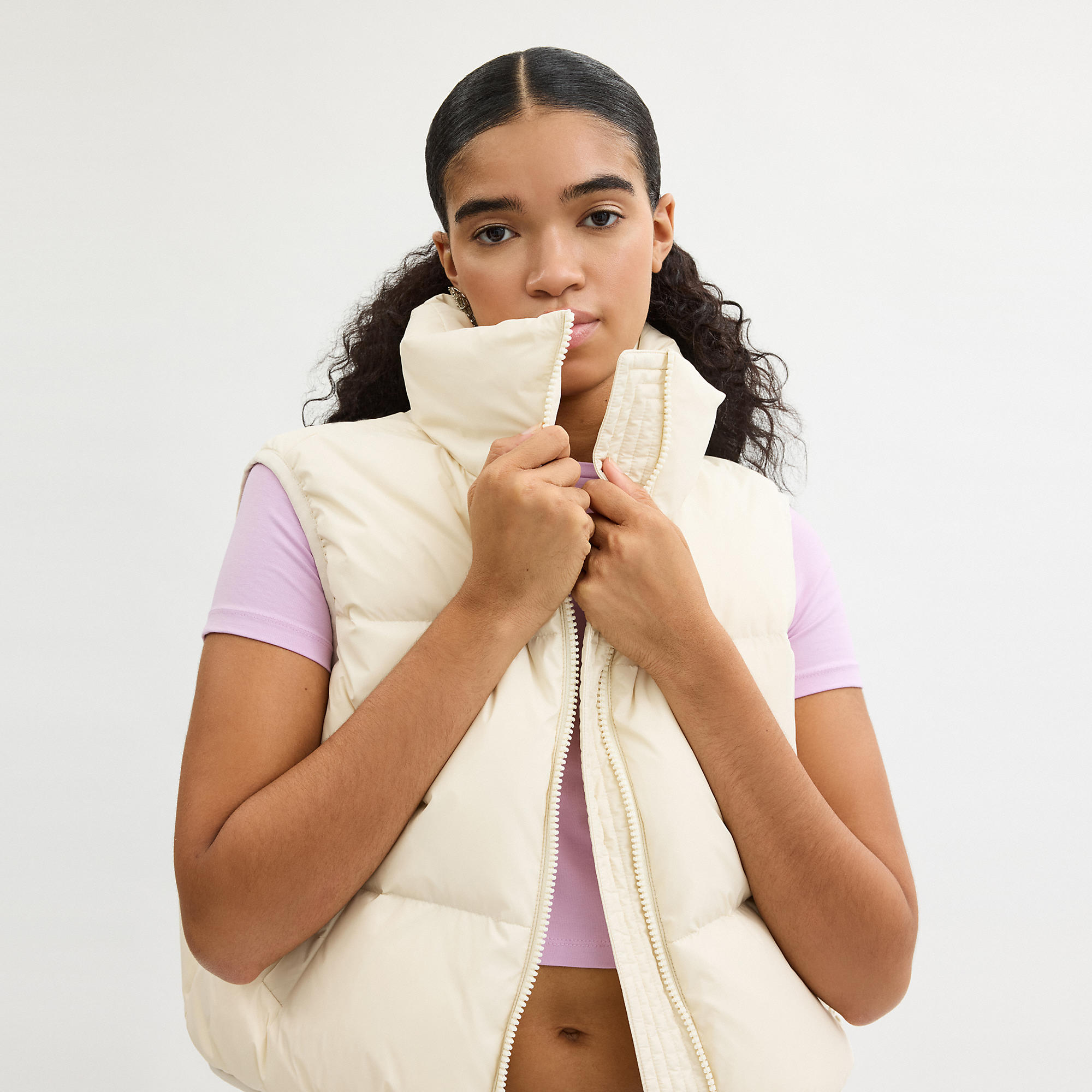 Buy COACH Puffer Vest In Recycled Polyamide - Cream At 50% Off