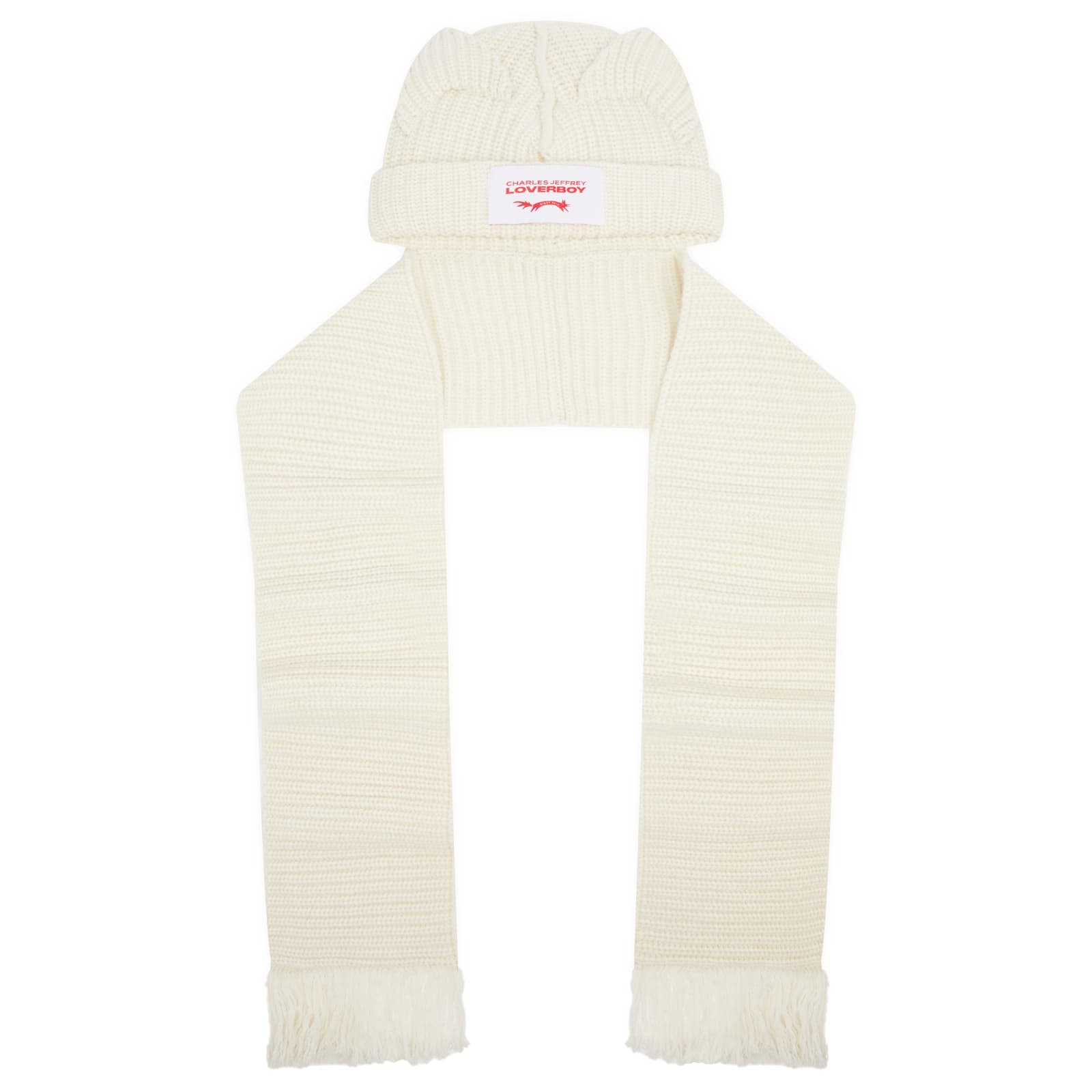 Buy Charles Jeffrey Loverboy Chunky Ears Beanie Scarf - Ecru At 44