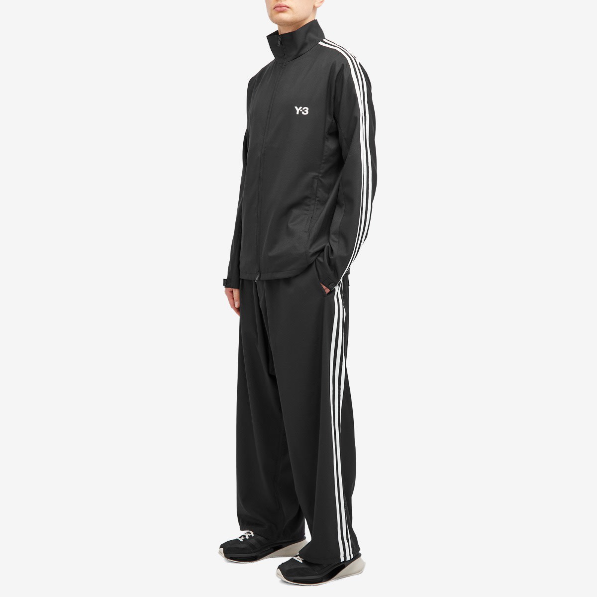 Y3 Refined Wool 3-Stripe Track Top In Black - 45% Off | Editorialist