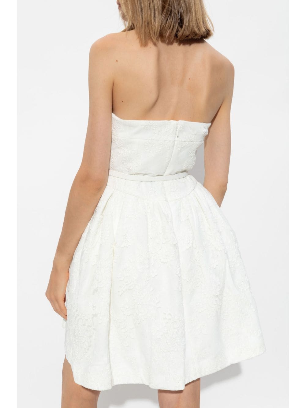 Self-Portrait Bandeau Lace Mini Dress In White - 35% Off | Editorialist