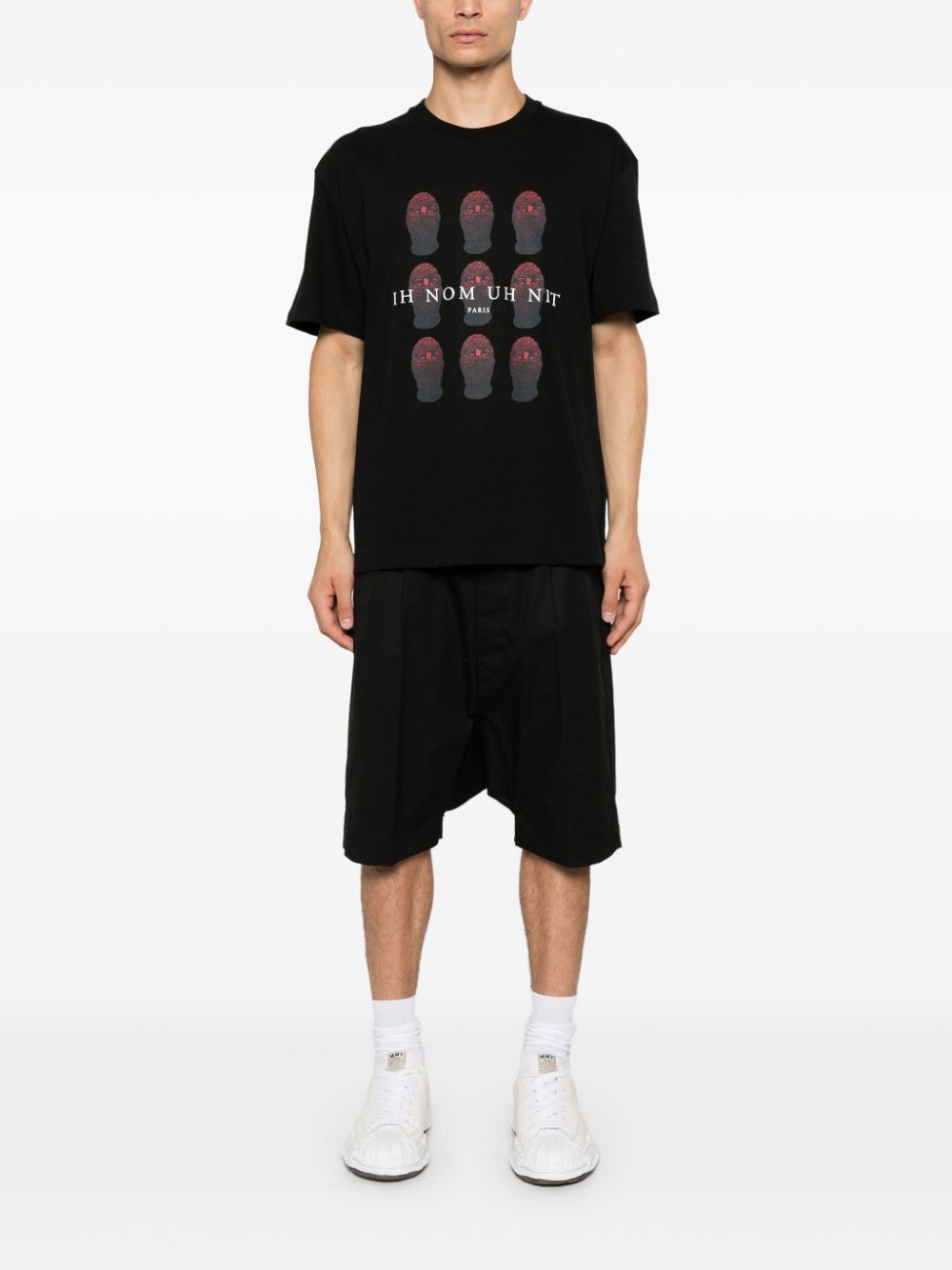 IH NOM UH NIT red masks-print t-shirt
