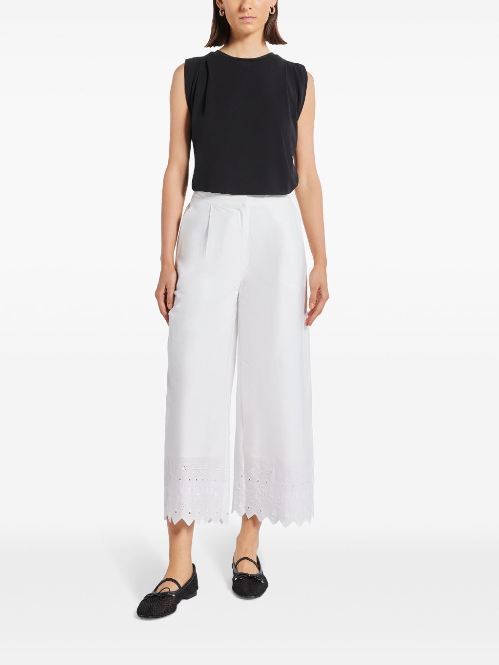 KARL LAGERFELD Karl Lagerfeld Embroidered Cropped Trousers