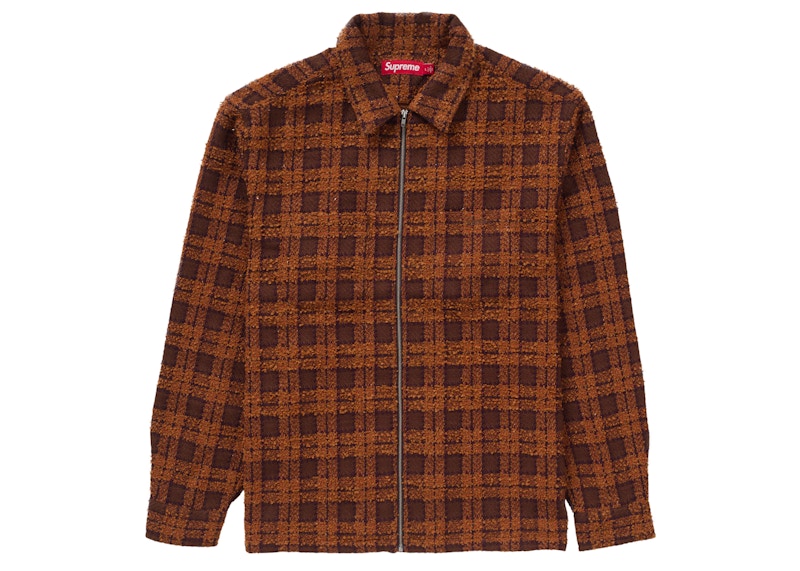 Supreme Bouclé Zip Up Shirt - Black | Editorialist