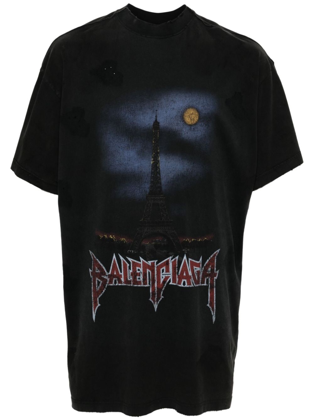 Balenciaga Paris Moon Oversized T Shirt - Black | Editorialist