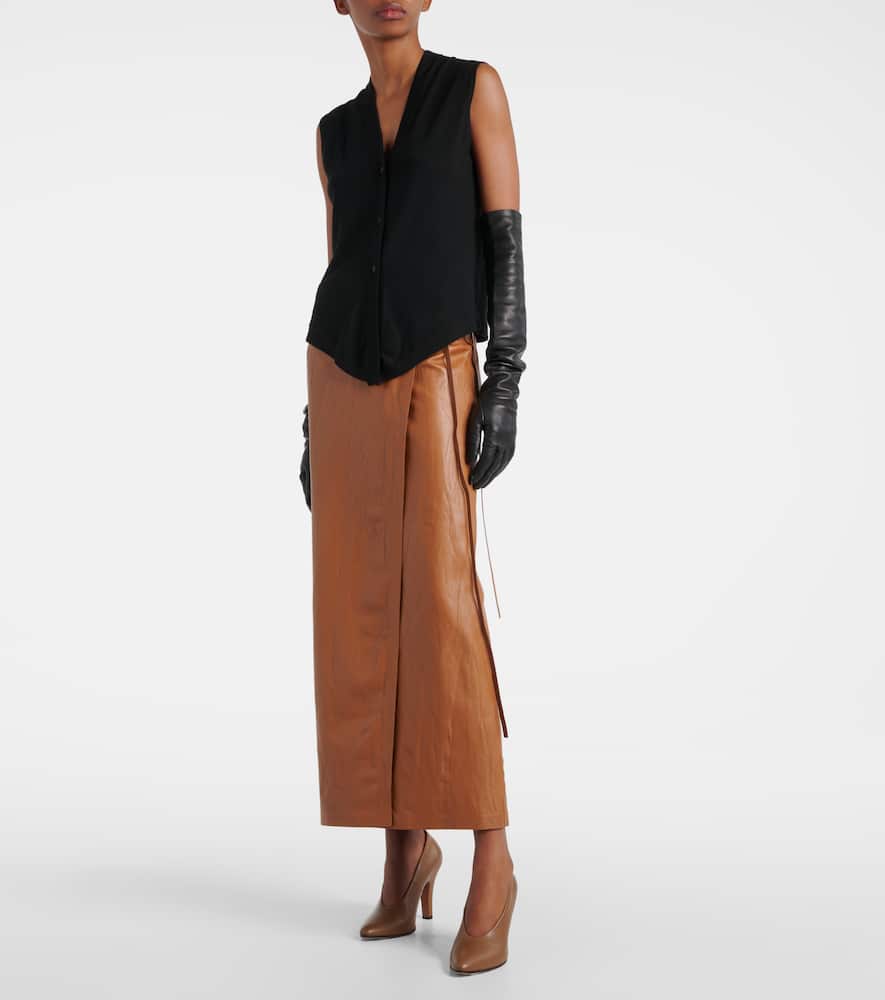 THE ROW Bert Leather Wrap Skirt