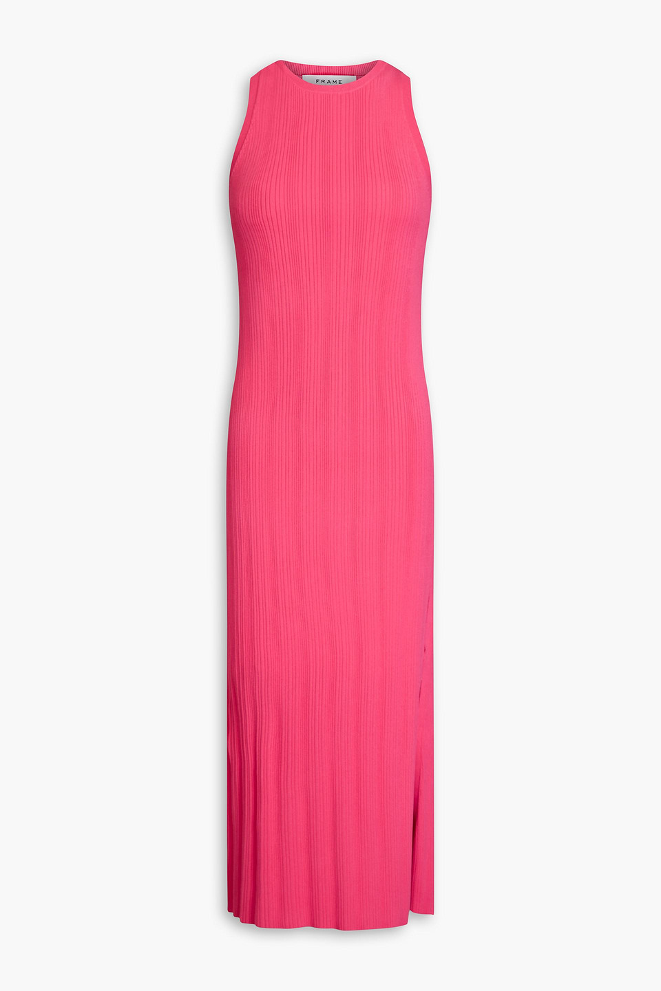 pink ribbed cut out dress FLOWERS RIBBED MAXI CUT OUT DRESS
