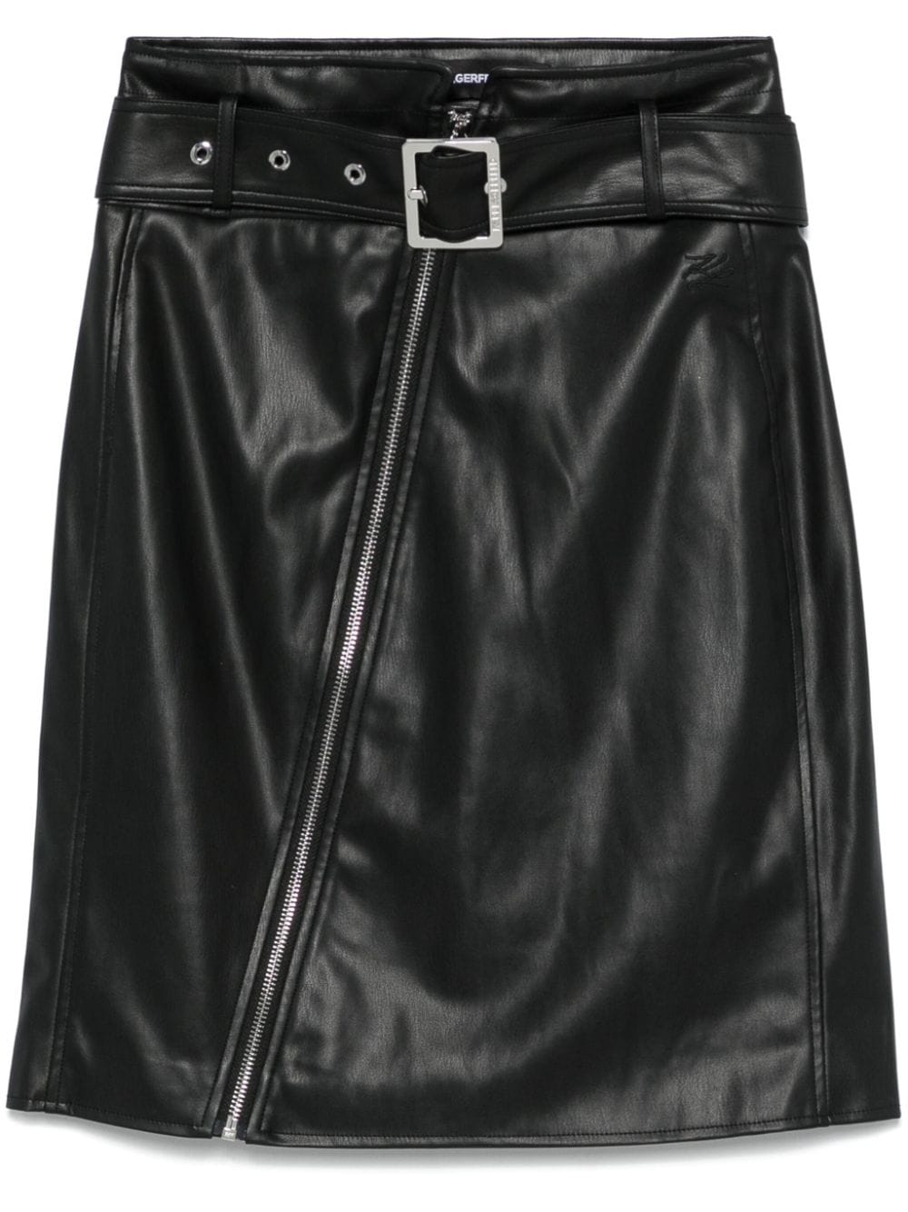 KARL LAGERFELD Karl Lagerfeld Faux-Leather Biker Mini Skirt