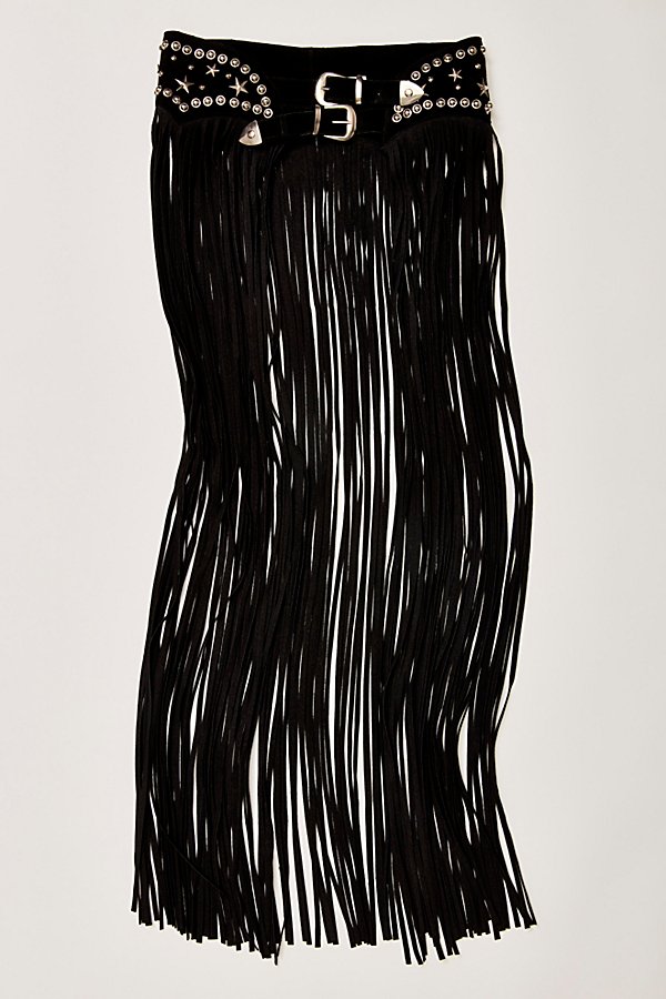 Understated Leather Wide Suede Maxi Skirt Belt With Studs  display picture 1
