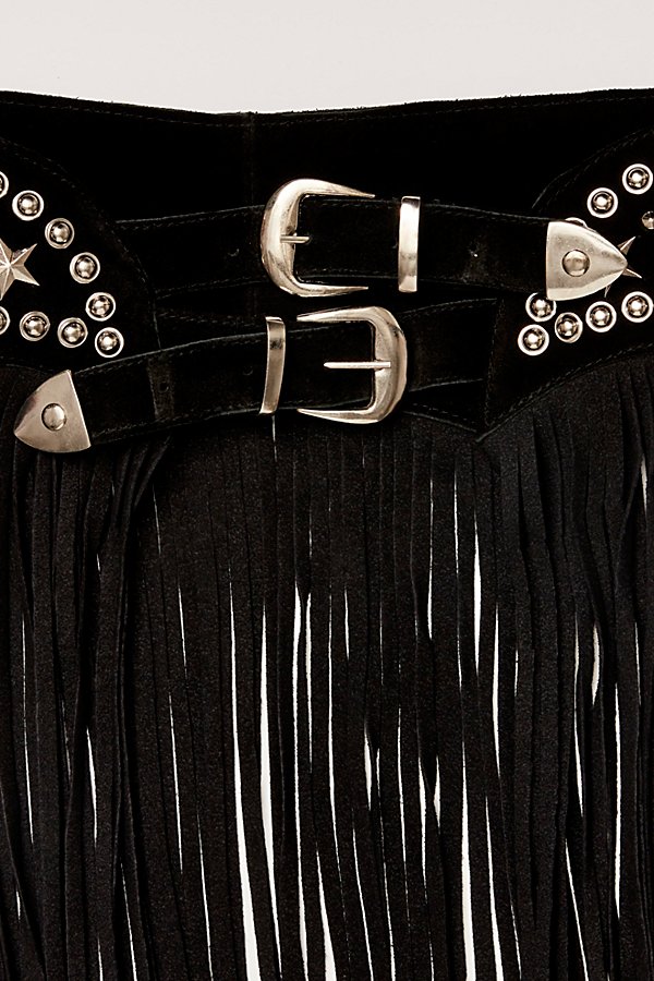 Understated Leather Paris Texas Maxi Skirt Belt - Black  display picture 2