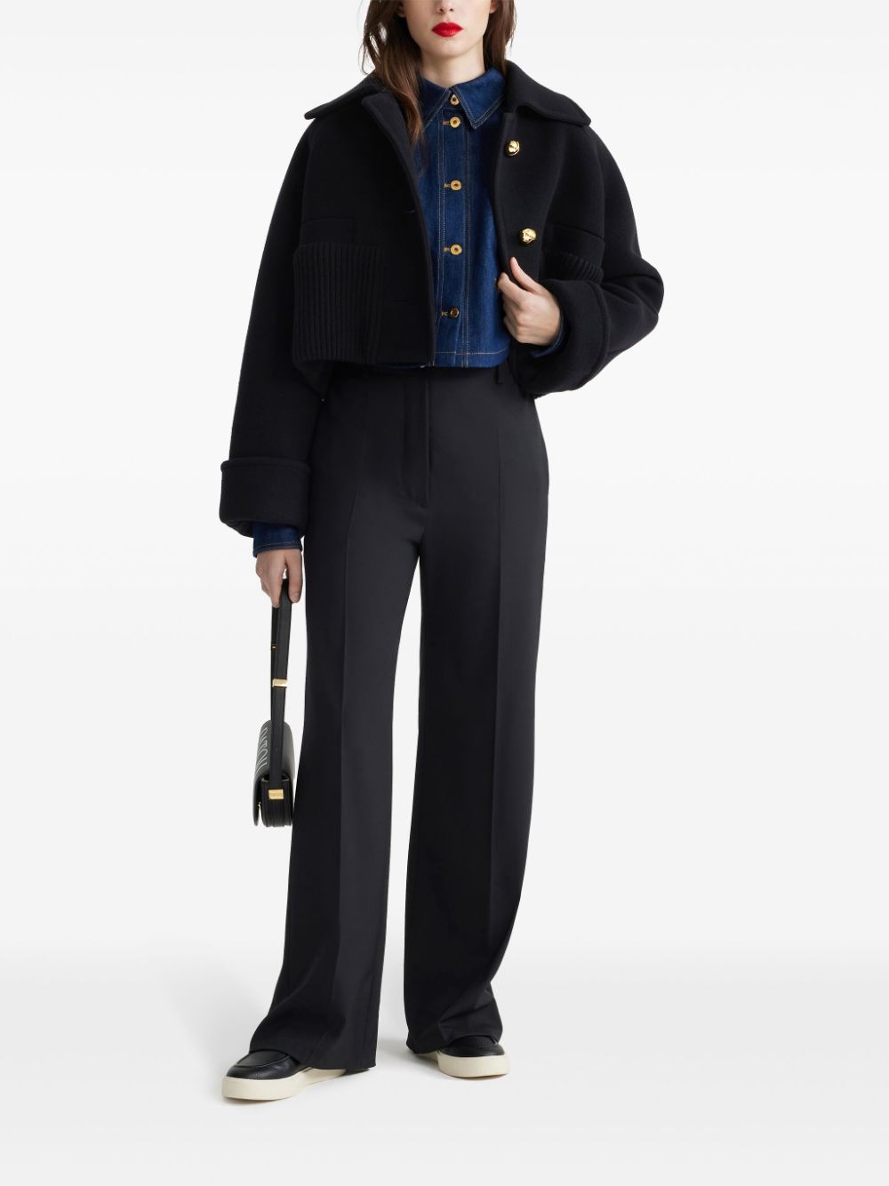 PATOU Patou Rib-Waist Cropped Coat