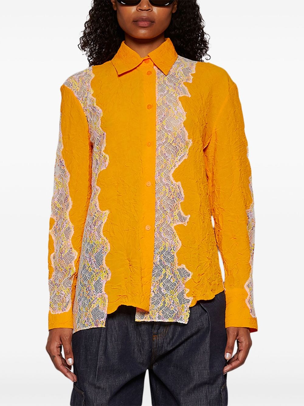 CHRISTOPHER ESBER Christopher Esber Crimped Lace Shirt