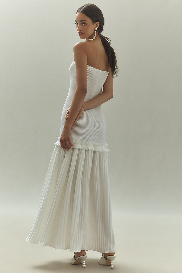L'Idee Belle Detachable Organza Sleeve Drop-Waist Maxi Dress In White - 30%  Off | Editorialist