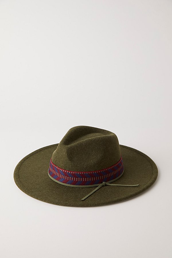 Free People Black Kimi Rancher Hat Geometric Hat Band NEW with Tags $68 MSRP Wide Brim Rancher Hat - Soot Black main image 2
