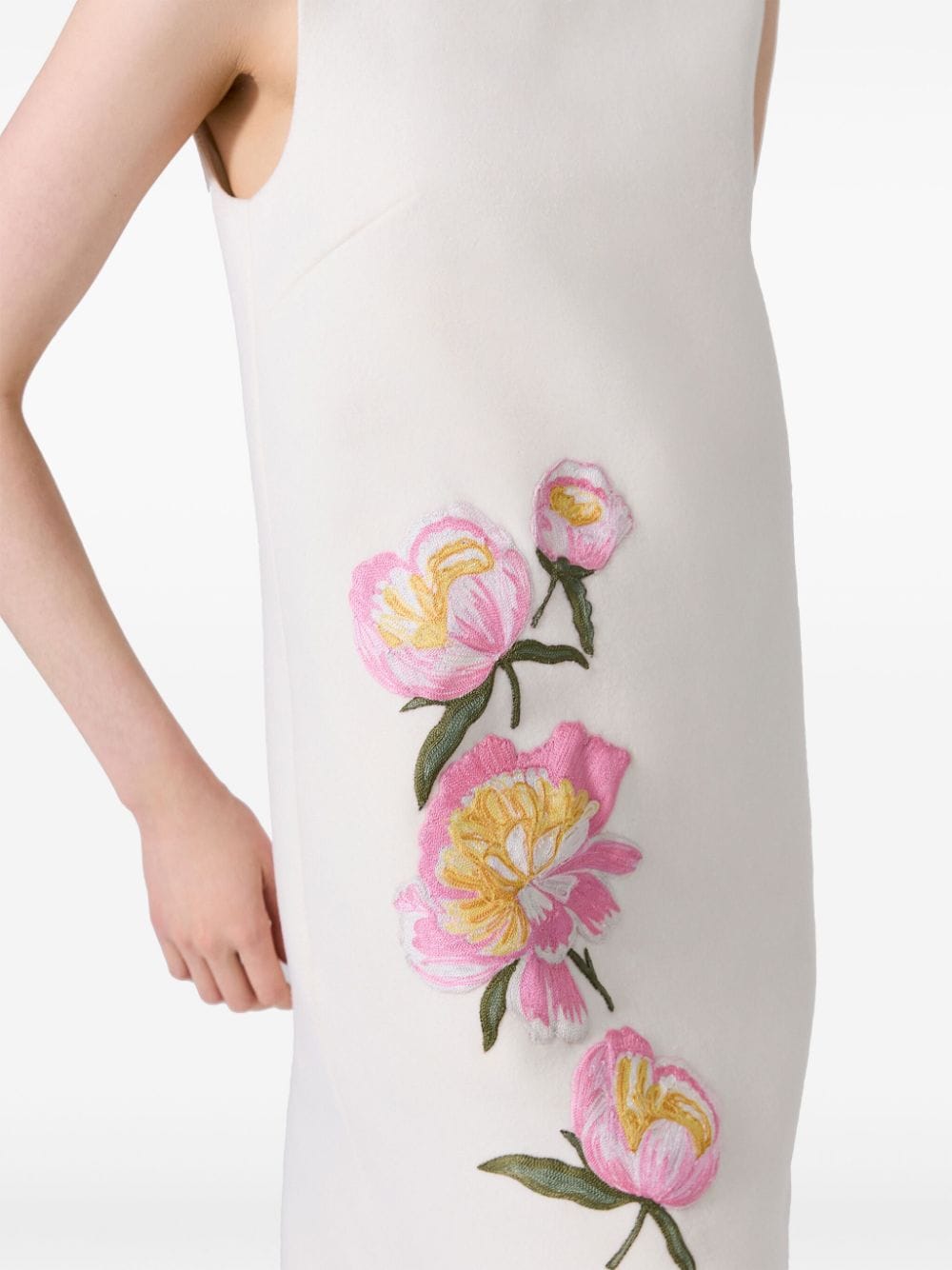 Carolina Herrera Floral-Embroidered Shift Mini Dress In White - 50% Off |  Editorialist