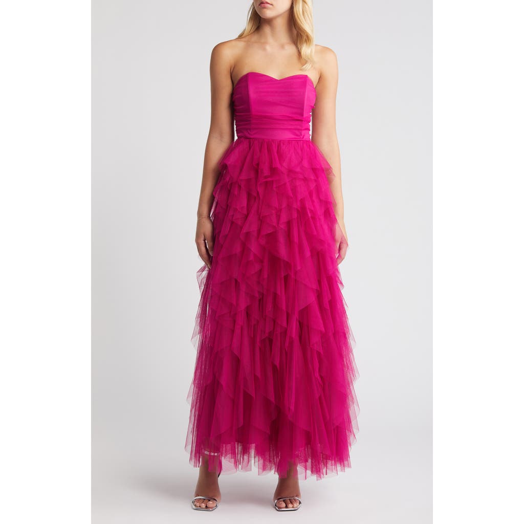 Chelsea28 Strapless Tulle Dress In Pink Plumier - 40% Off | Editorialist