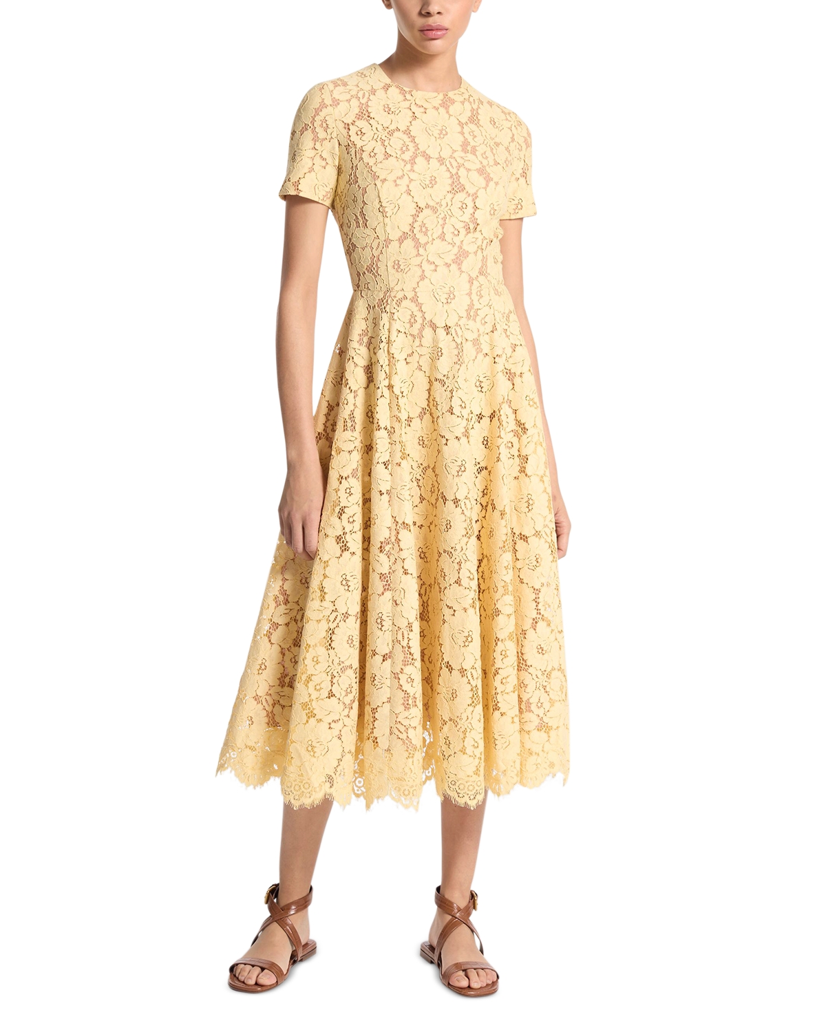 Michael Kors Lace Midi Dress In Parchment - 72% Off | Editorialist