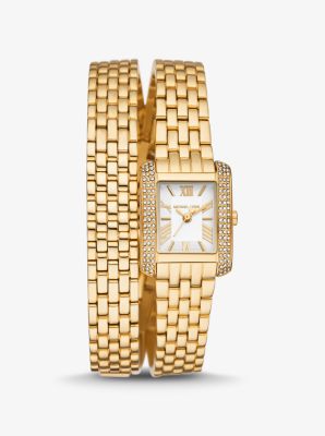 Michael Kors Petite Emery Pavé -Tone Double Wrap Watch  display picture 2