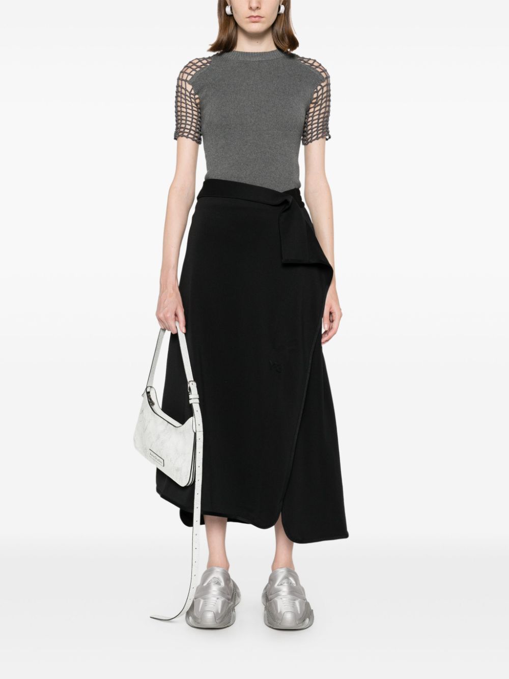 Y3 Y-3 Track Midi Skirt