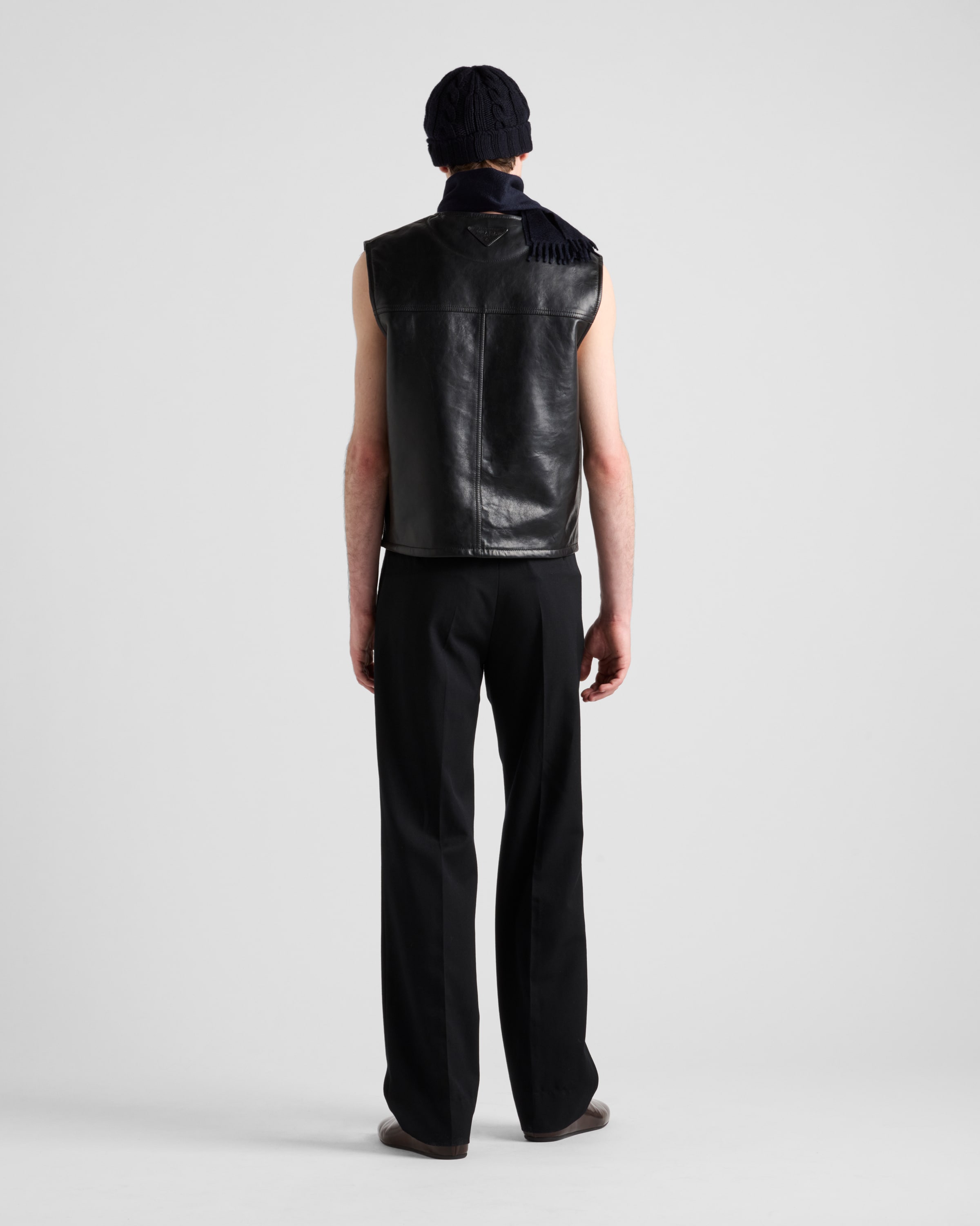 Prada Leather And Shearling Vest - Black | Editorialist