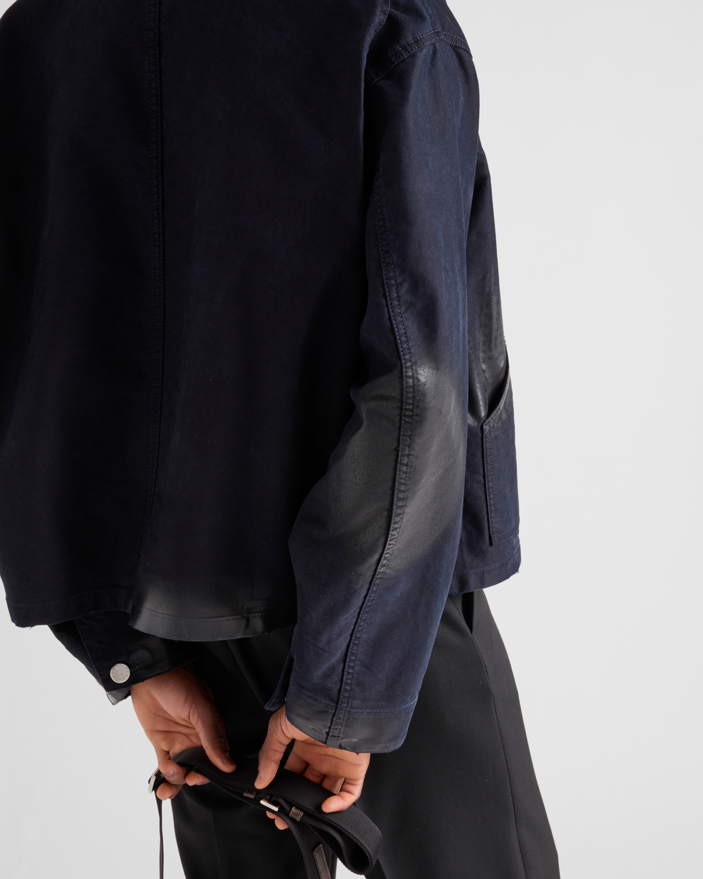 Prada Moleskin Blouson Jacket - Navy | Editorialist